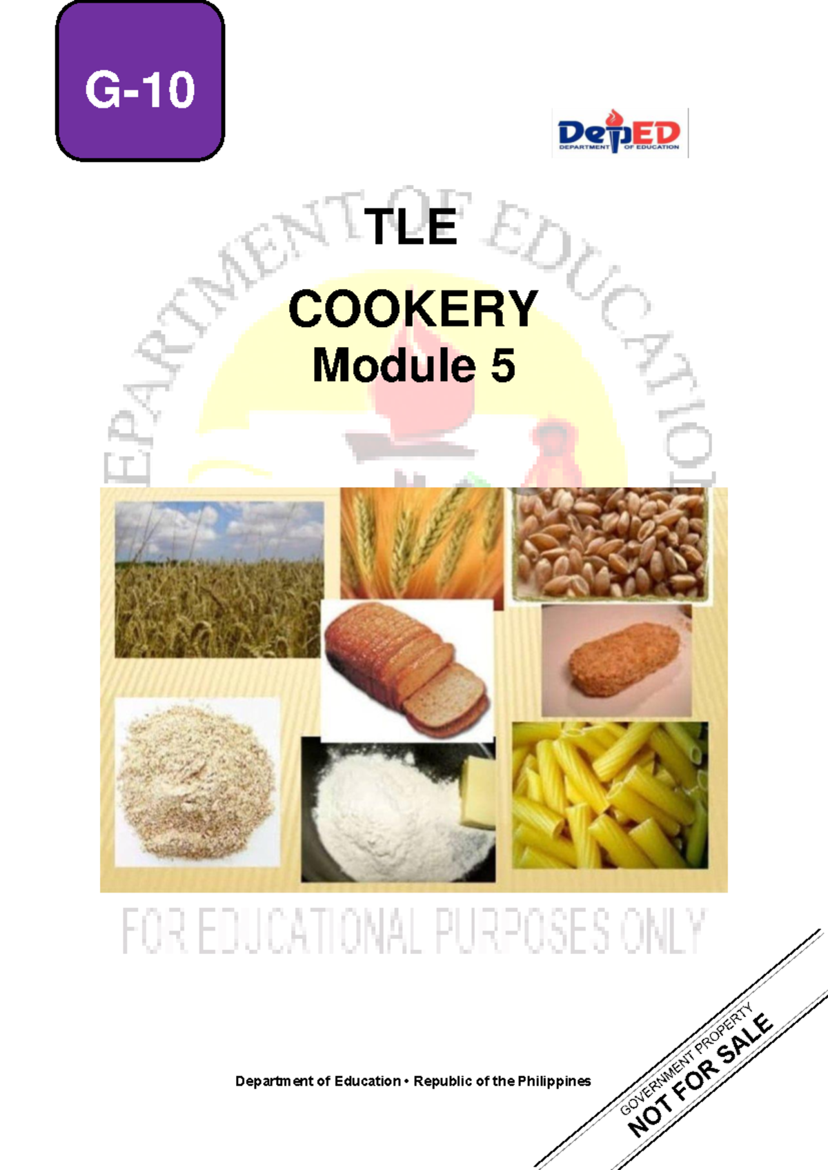 TLE G 10 Module 5 Cookery Week 7 9 Lesson 2 Prepare Starch and Cereal Dishes - Department of ...