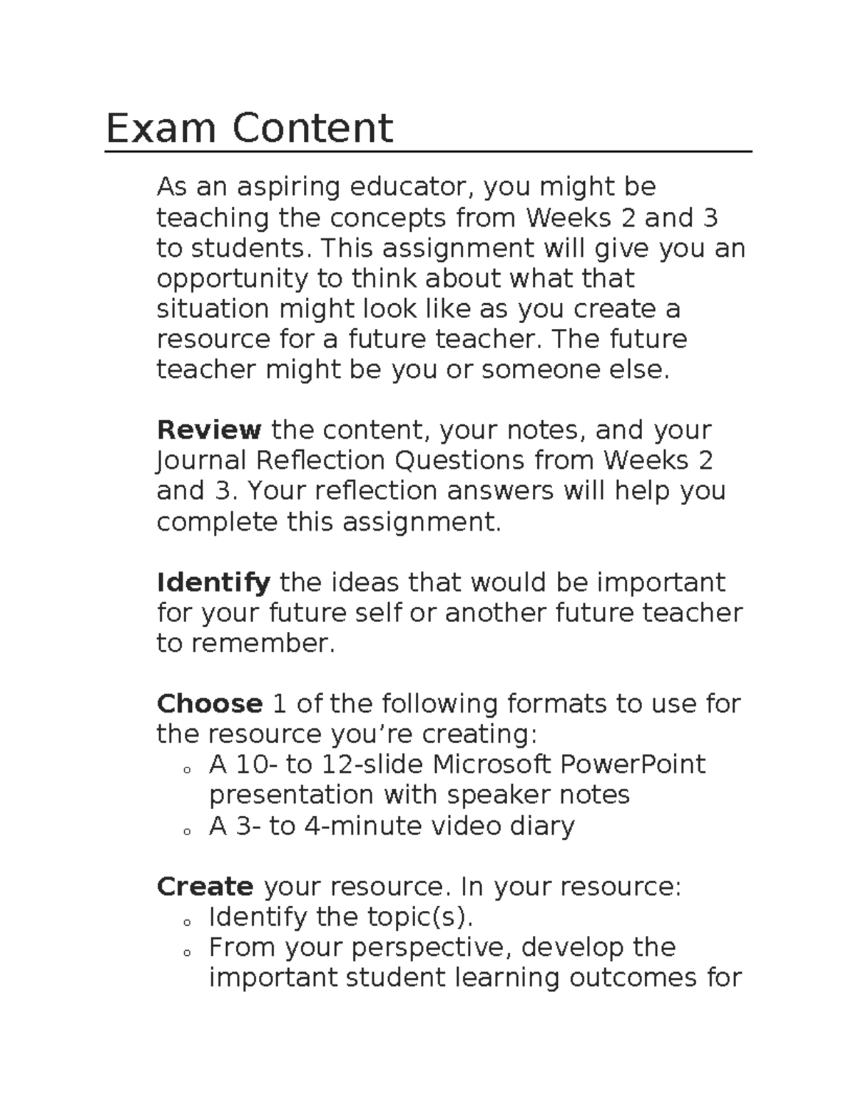 MTH WK 3 Summative Assessment: Resource Creation for Future Educators ...