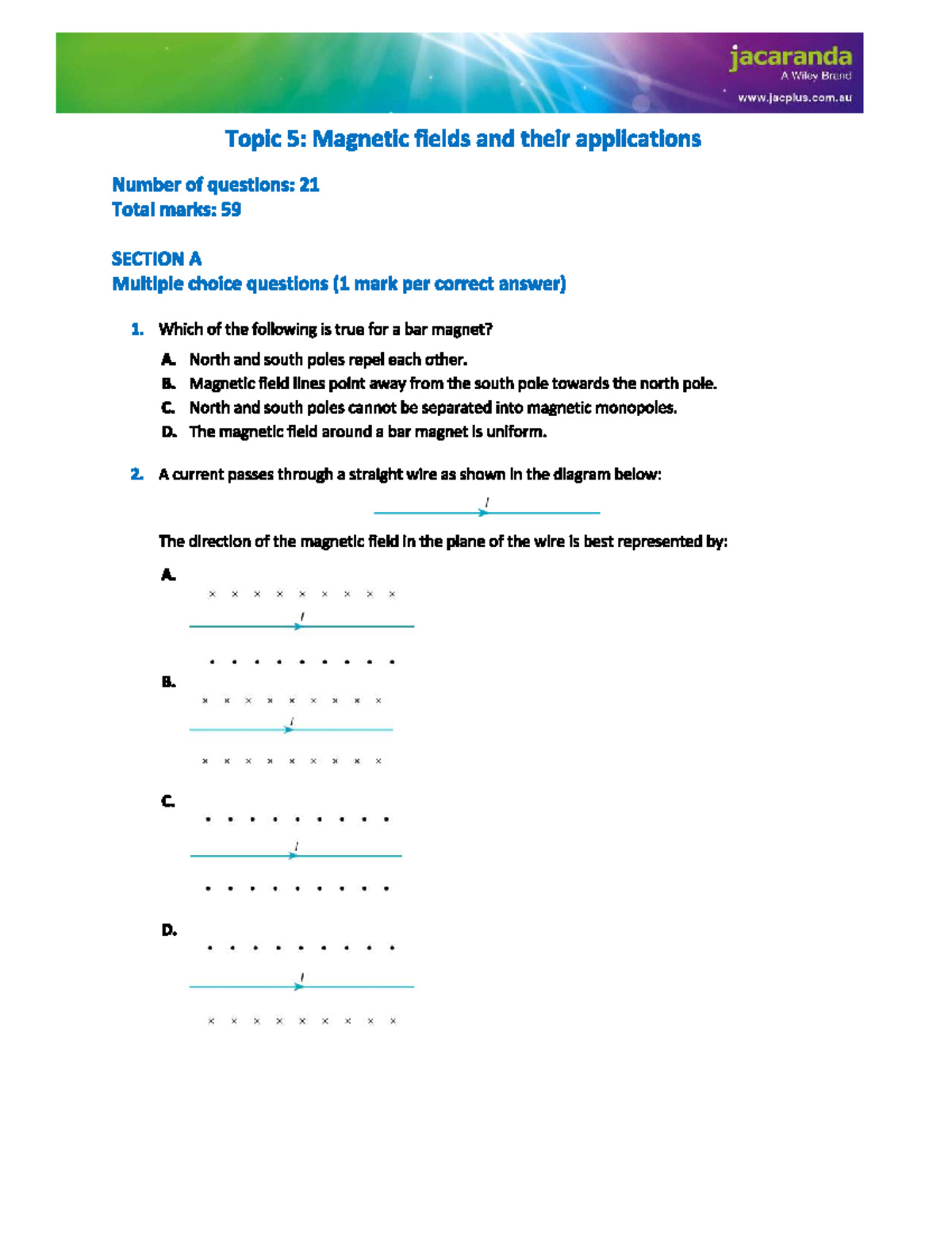 Magnetic Fields and Their Applications - Topic 5 (Course Code ...