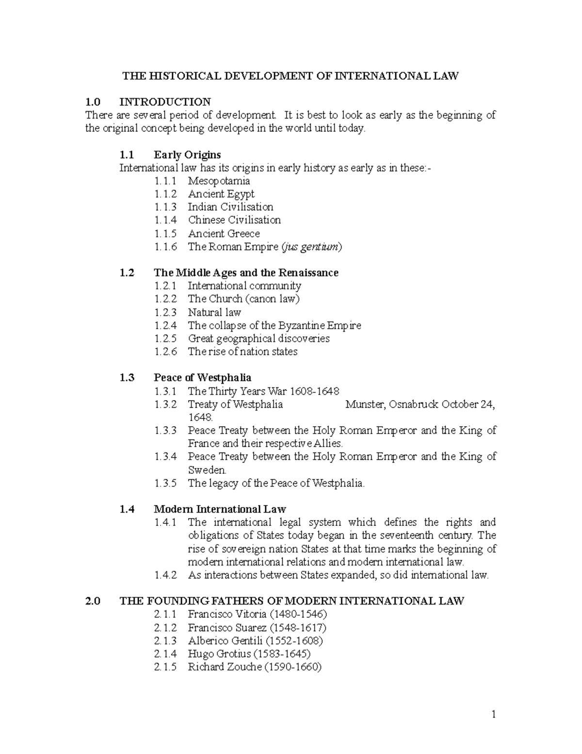 THE Historical Development OF International LAW - THE HISTORICAL ...