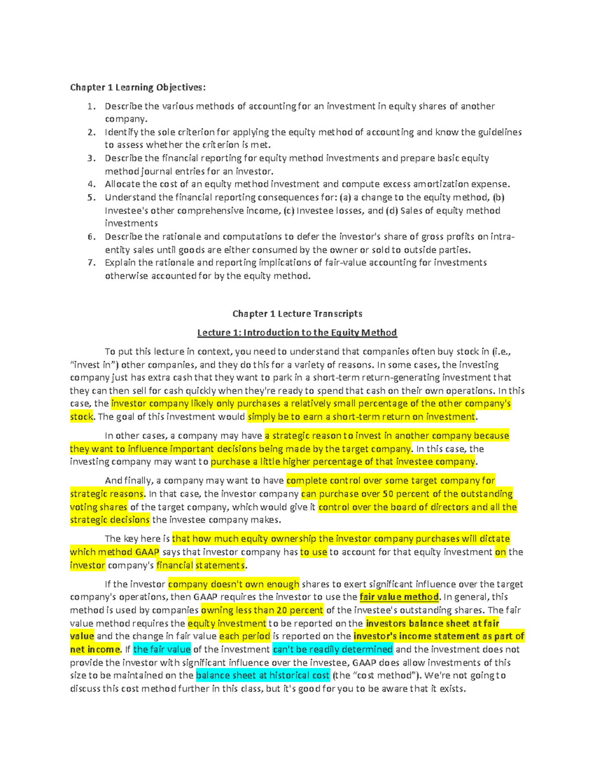 Equity Method Accounting: Key Concepts & Journal Entries (FIN 101 ...
