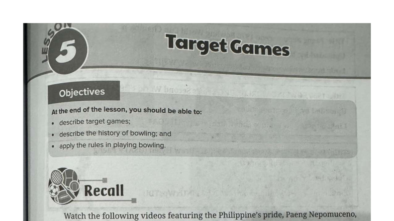 Quarter 2 PE: Target Games and Bowling Skills Overview - Studocu