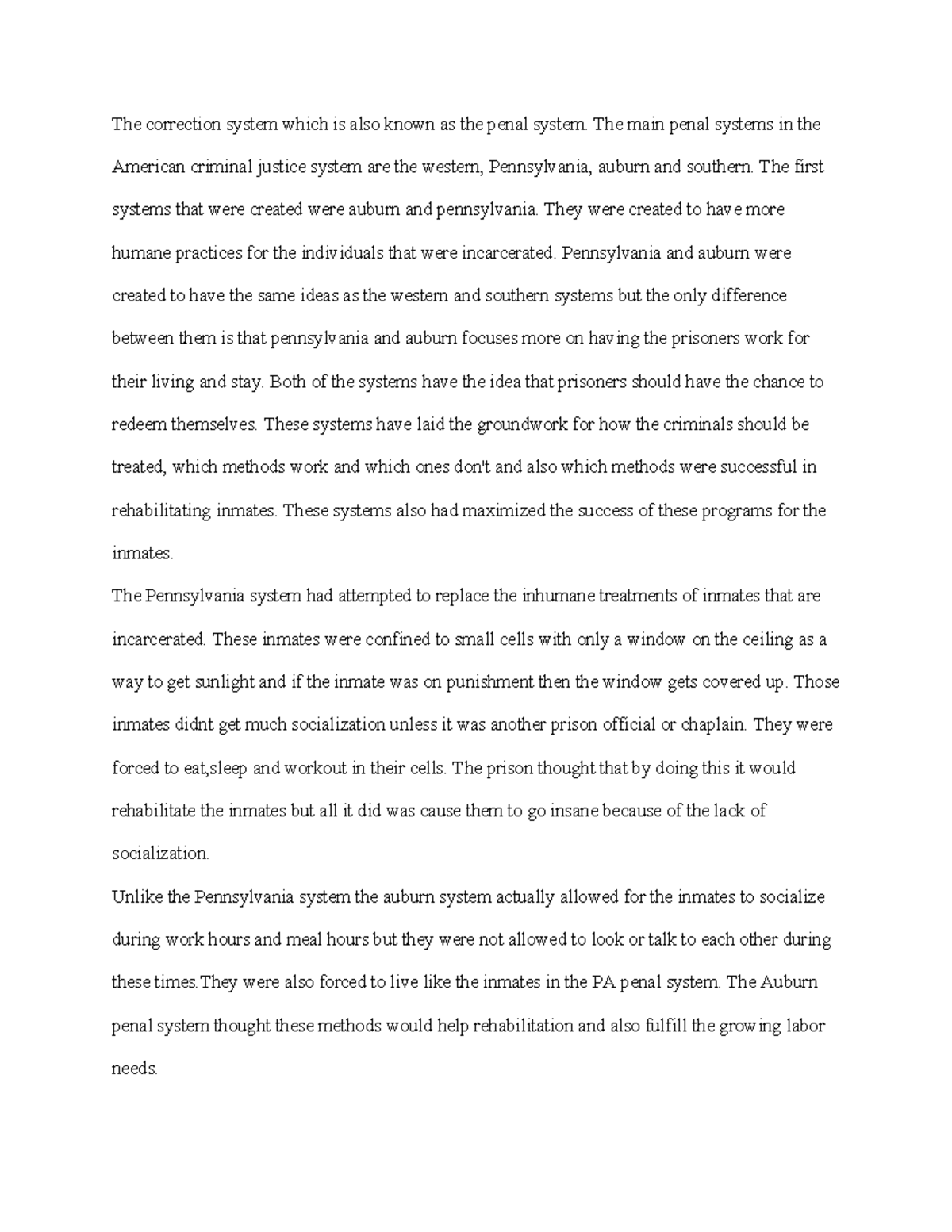 1-1 Short Paper: Overview of American Penal Systems and Their Impact ...