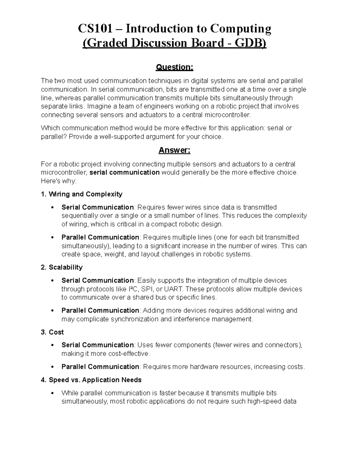 CS101 Introduction to Computing (GDB) - Serial vs. Parallel ...