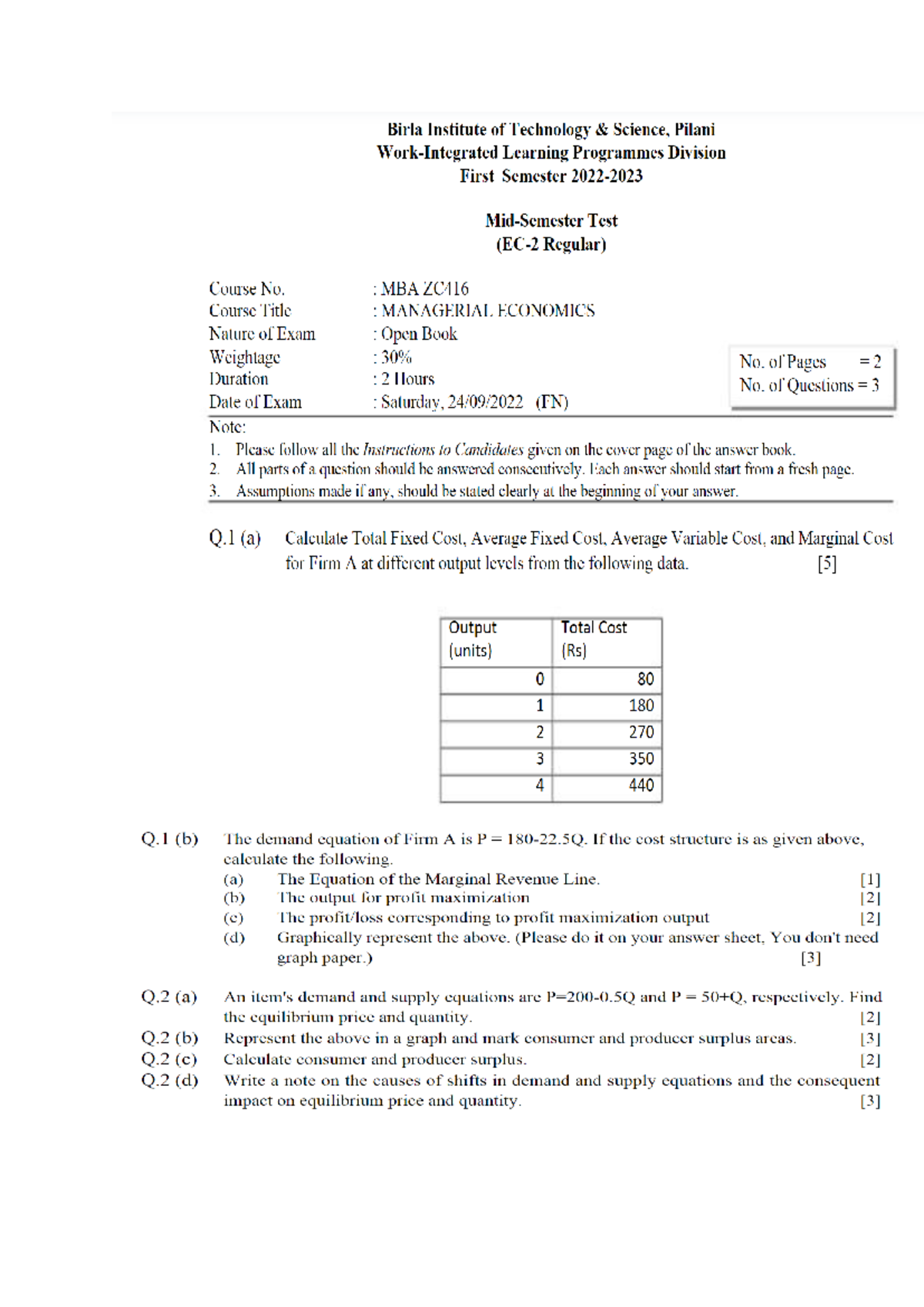 Sample paper - Best - MBA in Business Analytics - Studocu