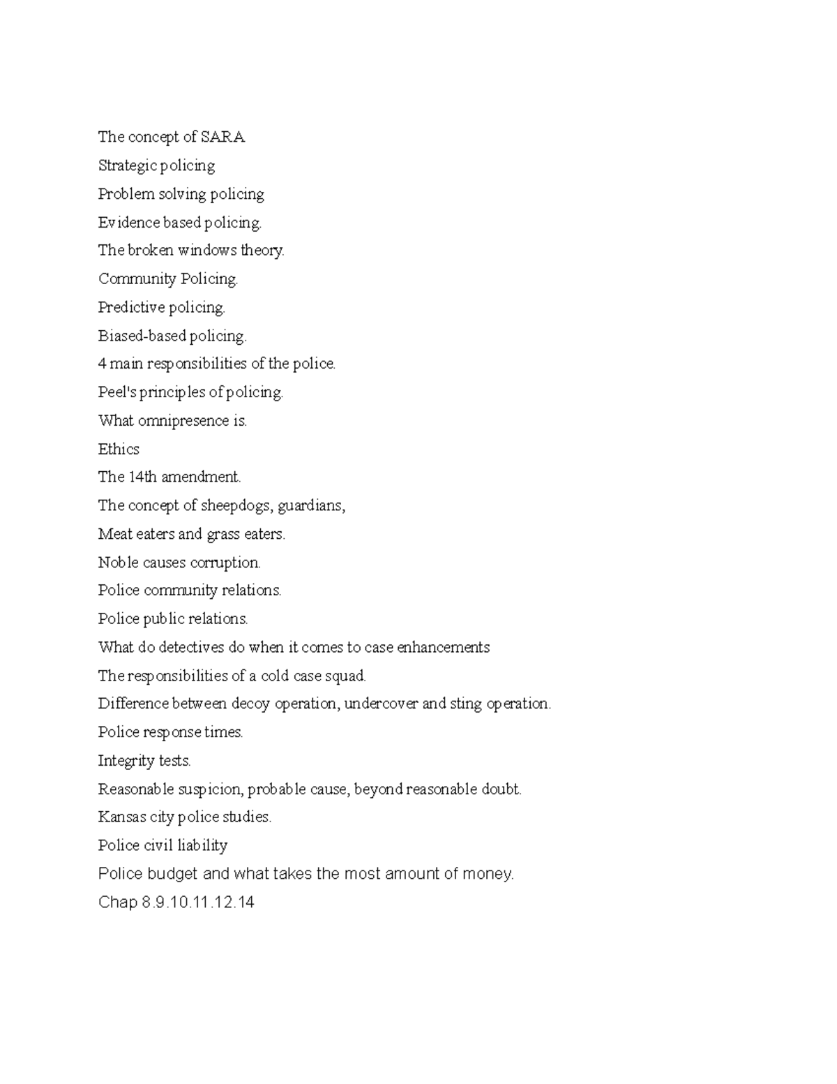 PSC 101 Final Exam Study Guide: Key Policing Concepts - Studocu