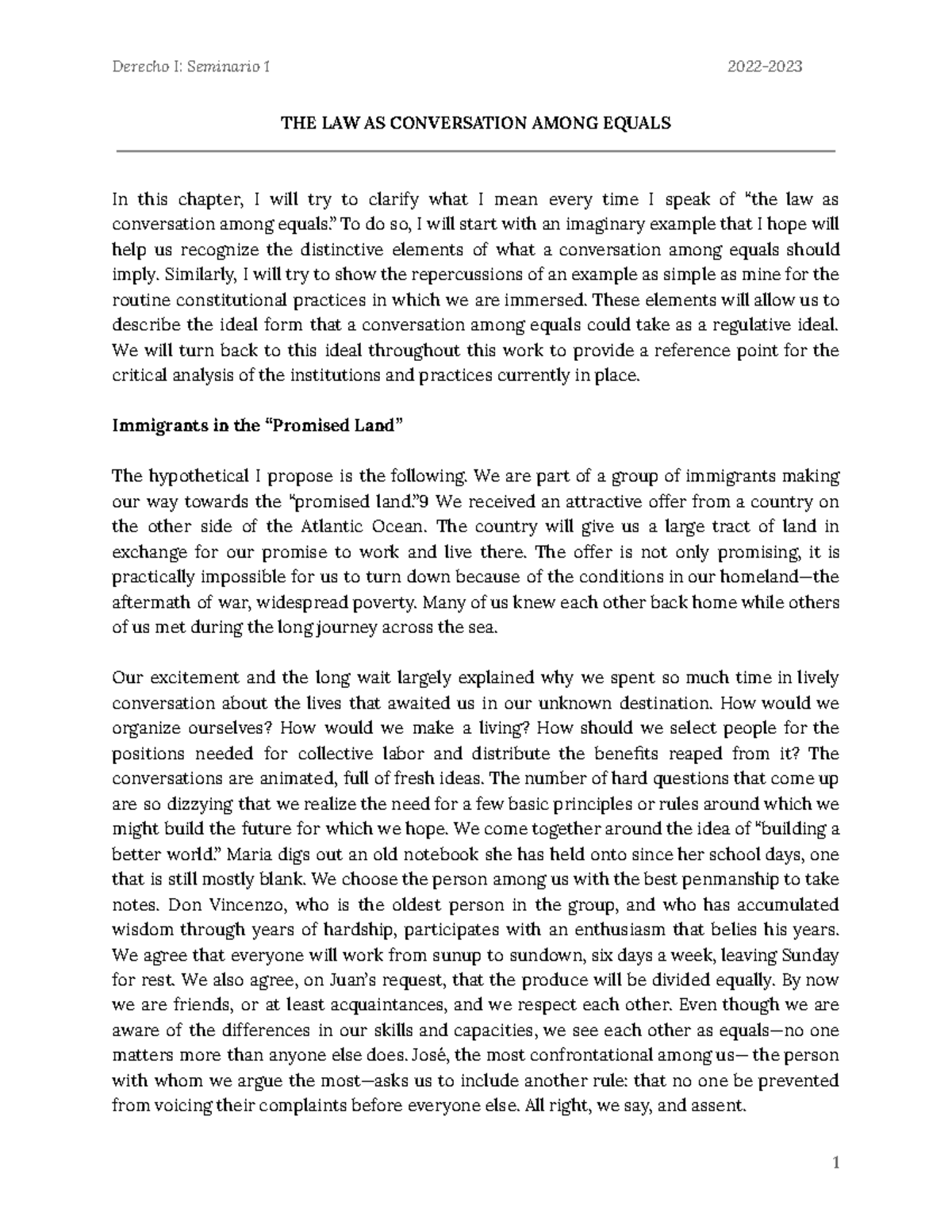 Seminario 1 - Transcripción - THE LAW AS CONVERSATION AMONG EQUALS In ...