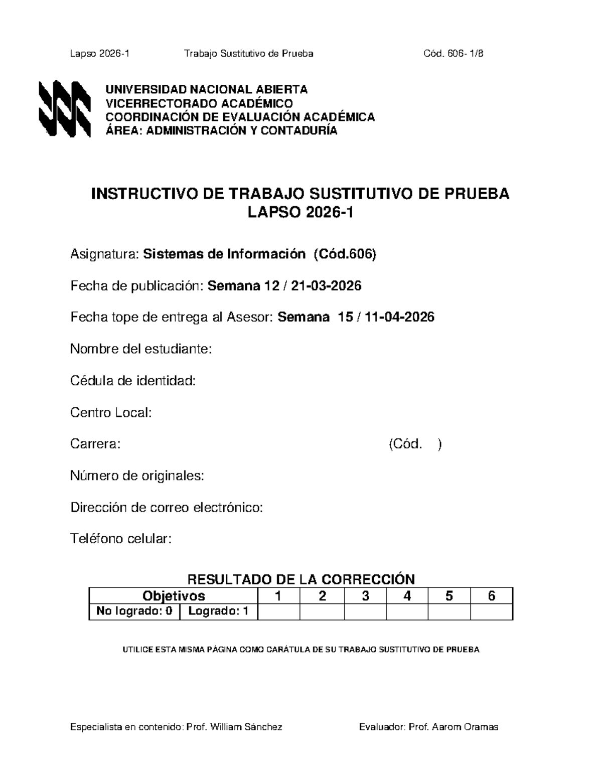 606 TSP 2026-1 - Instructivo para Trabajo Sustitutivo de Prueba - Studocu