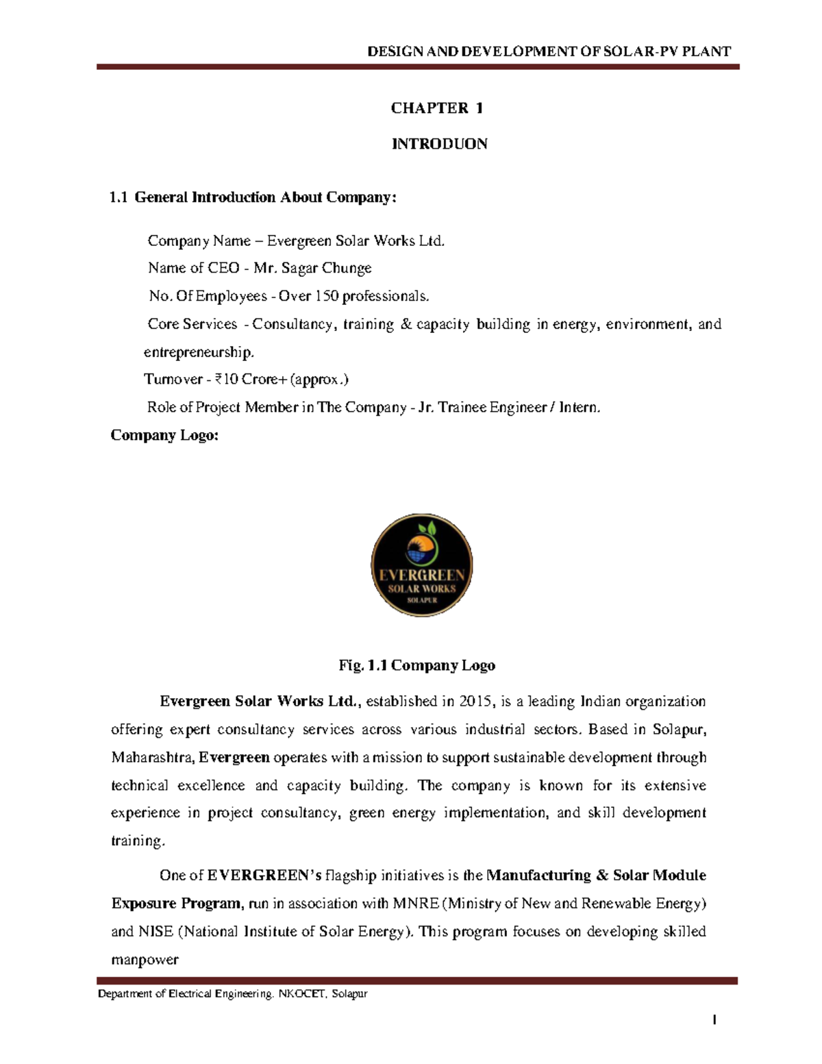 DESIGN AND DEVELOPMENT OF SOLAR MODULE PROGRAM (EE-101) - Studocu