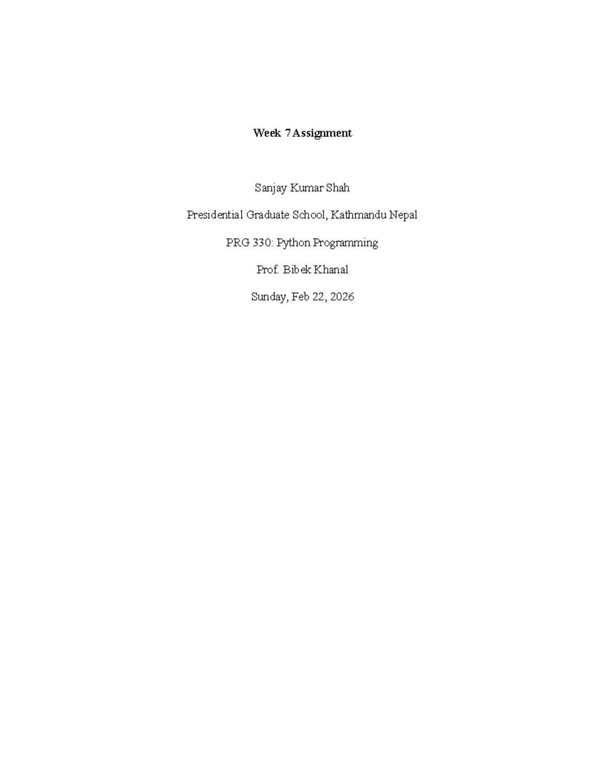 Week 7 Assignment PRG 330: Python Programming Analysis and Insights ...
