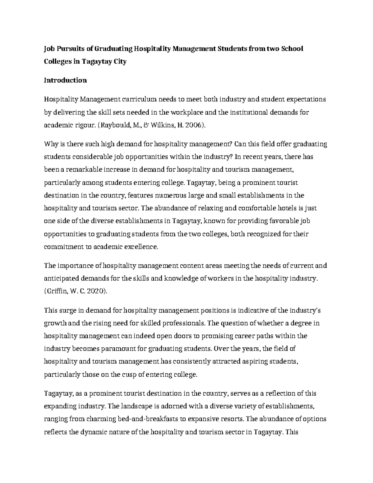 Zham-Intro - Introduction of a Thesis - Job Pursuits of Graduating ...