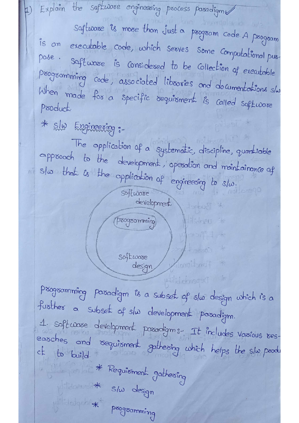 SW Process Paradigm - Object Oriented Software Eng. Notes - Studocu