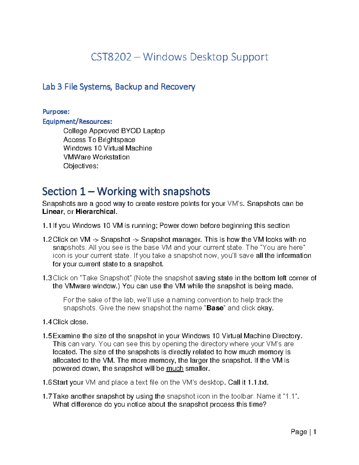 Lab3-CST8202-WDS - ________ - CST8202 – Windows Desktop Support Lab 3 ...