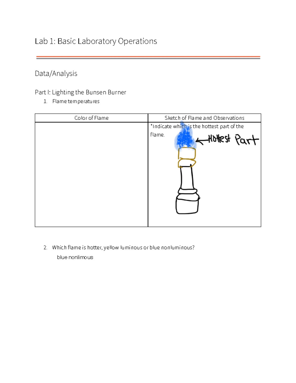 1111 Lab 1 Data Sheet - ,,, - Lab 1: Basic Laboratory Operations Data ...