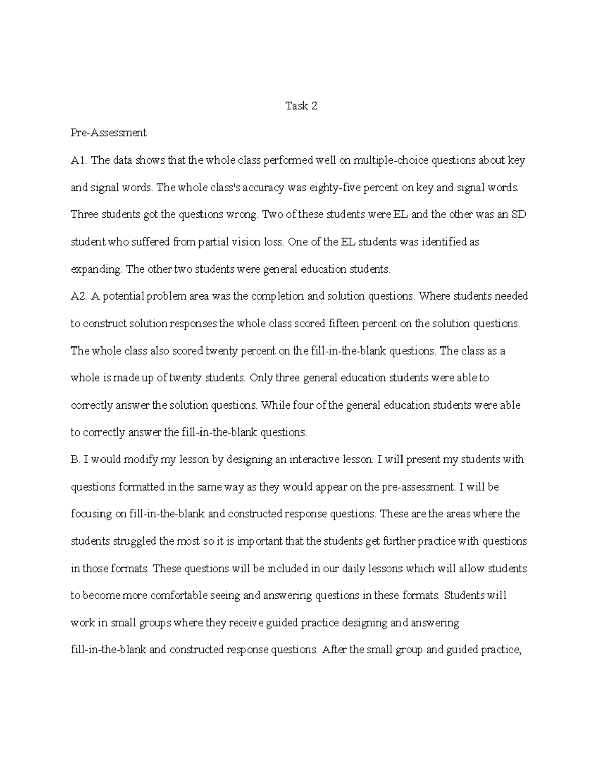 Task 2 D093 Ex This Is Just An Example Don T Use The Data They