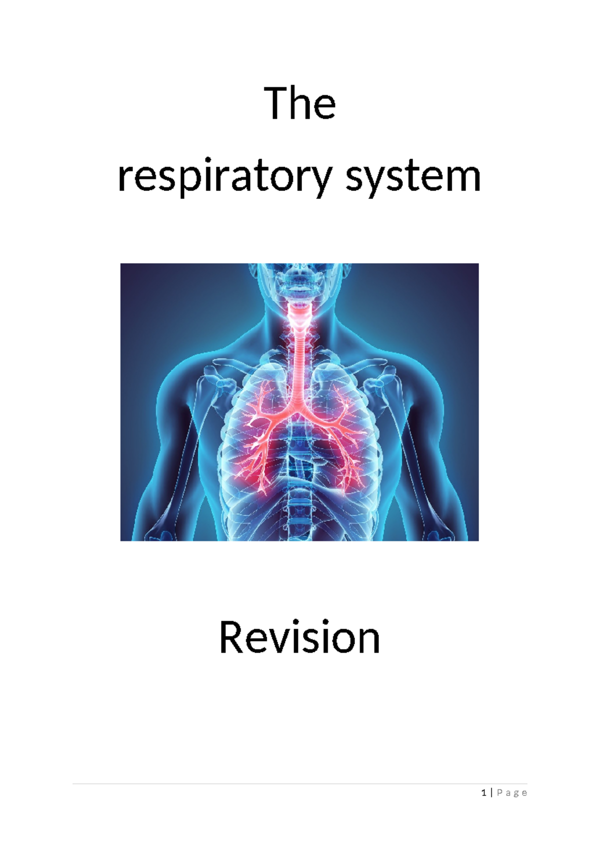 Respiratory System Revision Guide for Physiology (BS301) - Studocu