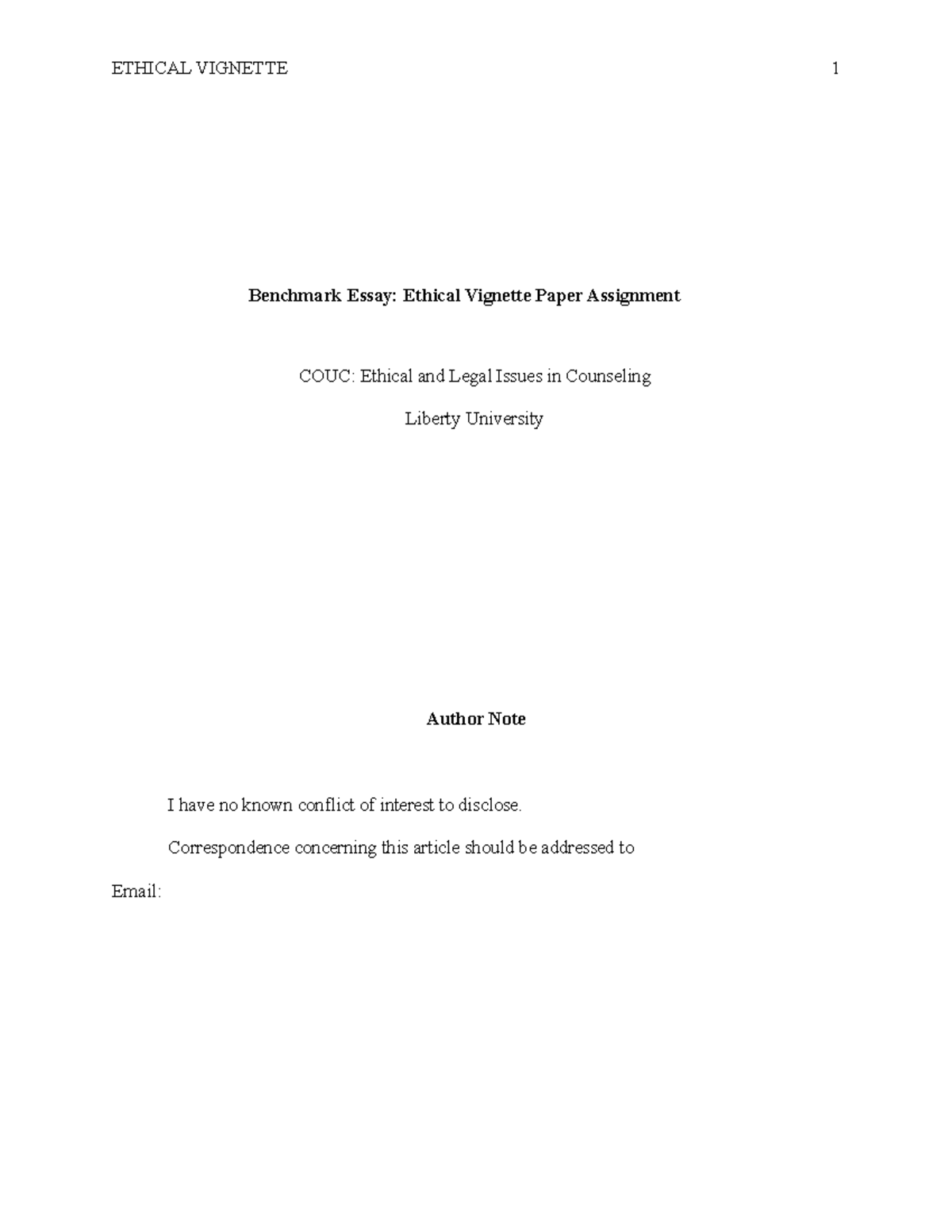 COUC Ethical Vignette Paper: Navigating Counseling Dilemmas - Studocu