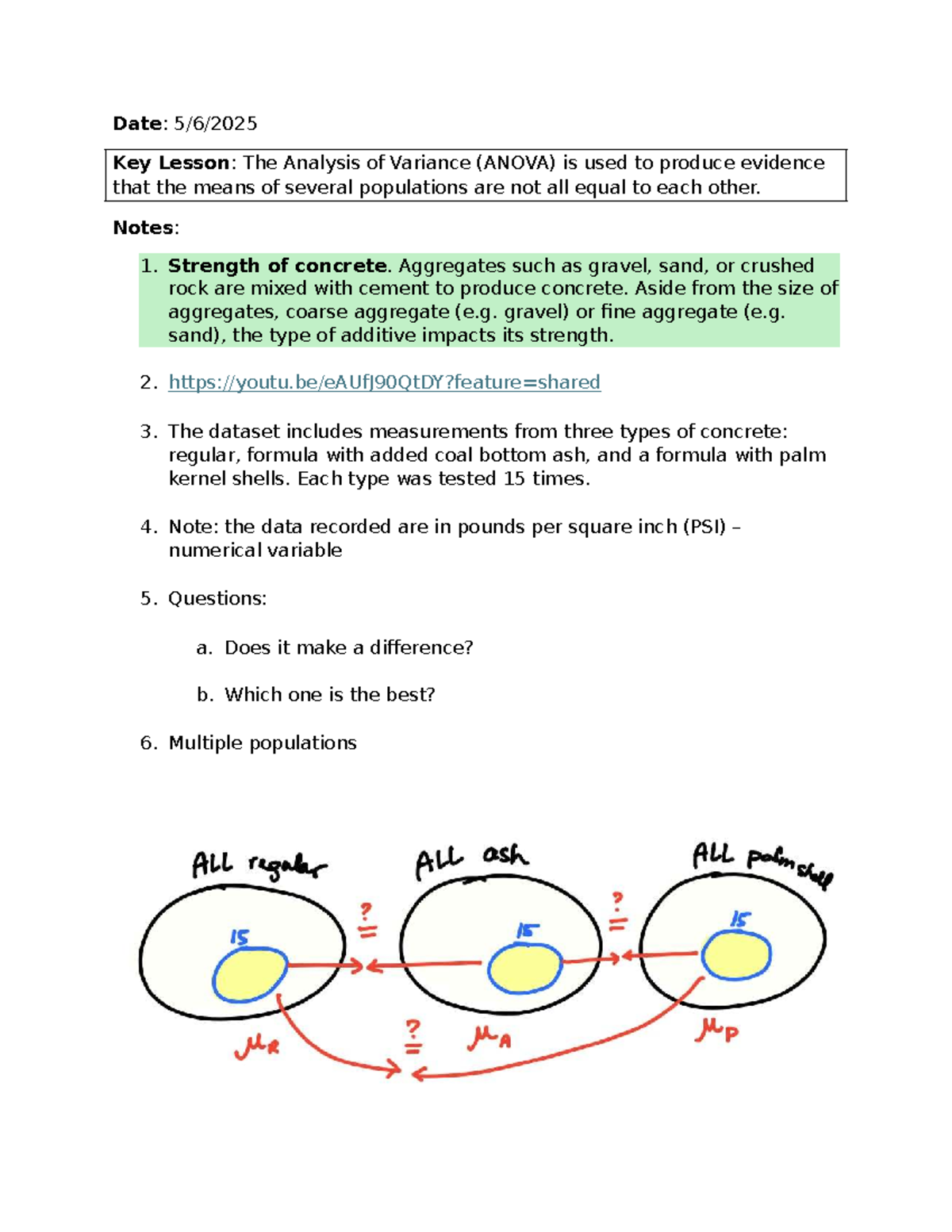 Activity 24: ANOVA Analysis of Concrete Strength Variations - Studocu