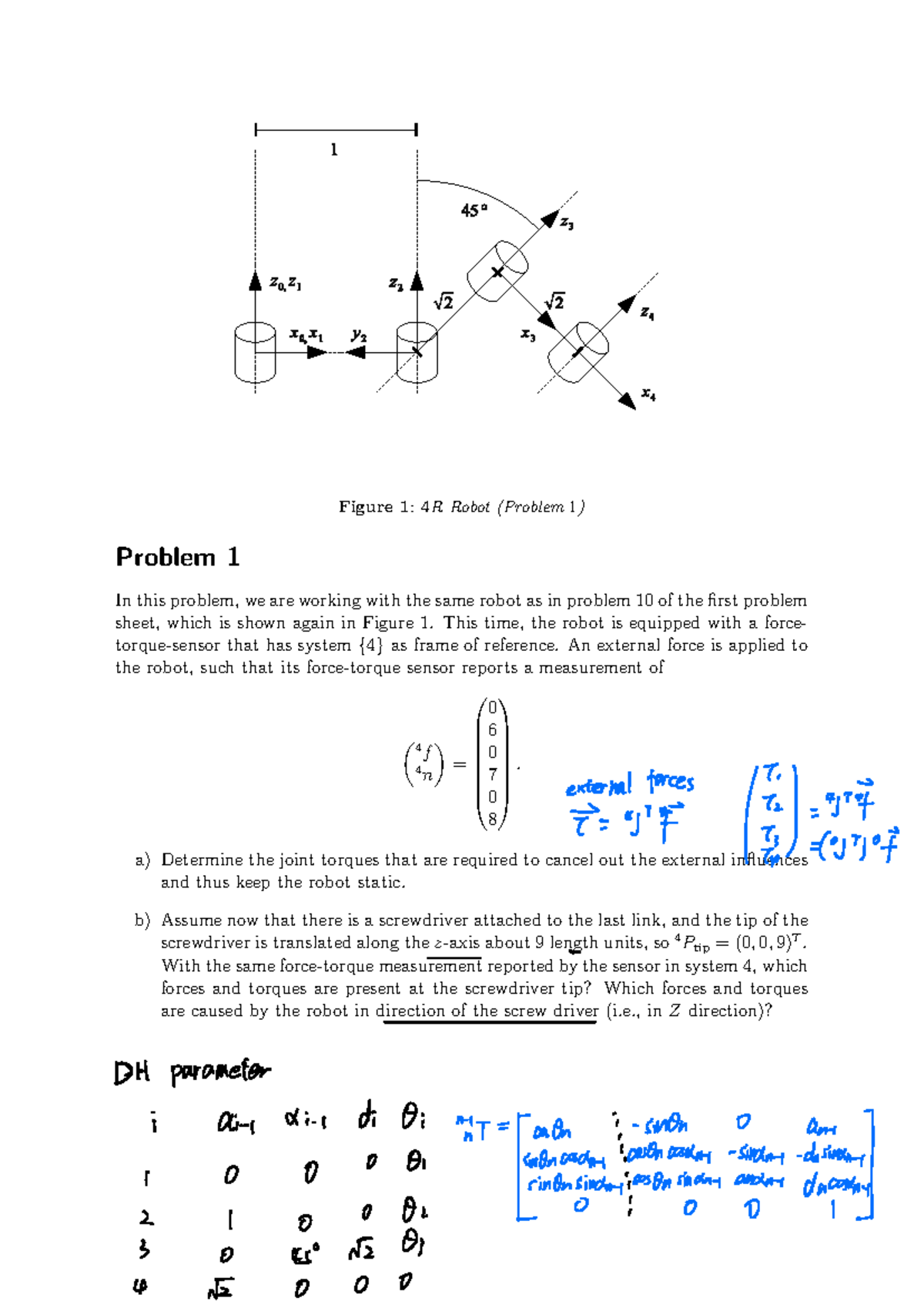 4R Robot Analysis: Joint Torques & Forces (Robotics-Tutorial Set03 ...