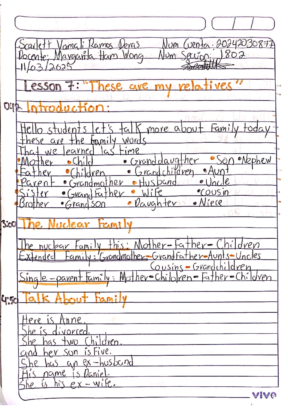 Actividad 7 - Inglés 1: Lesson 7 - Family Vocabulary and Simple Present ...
