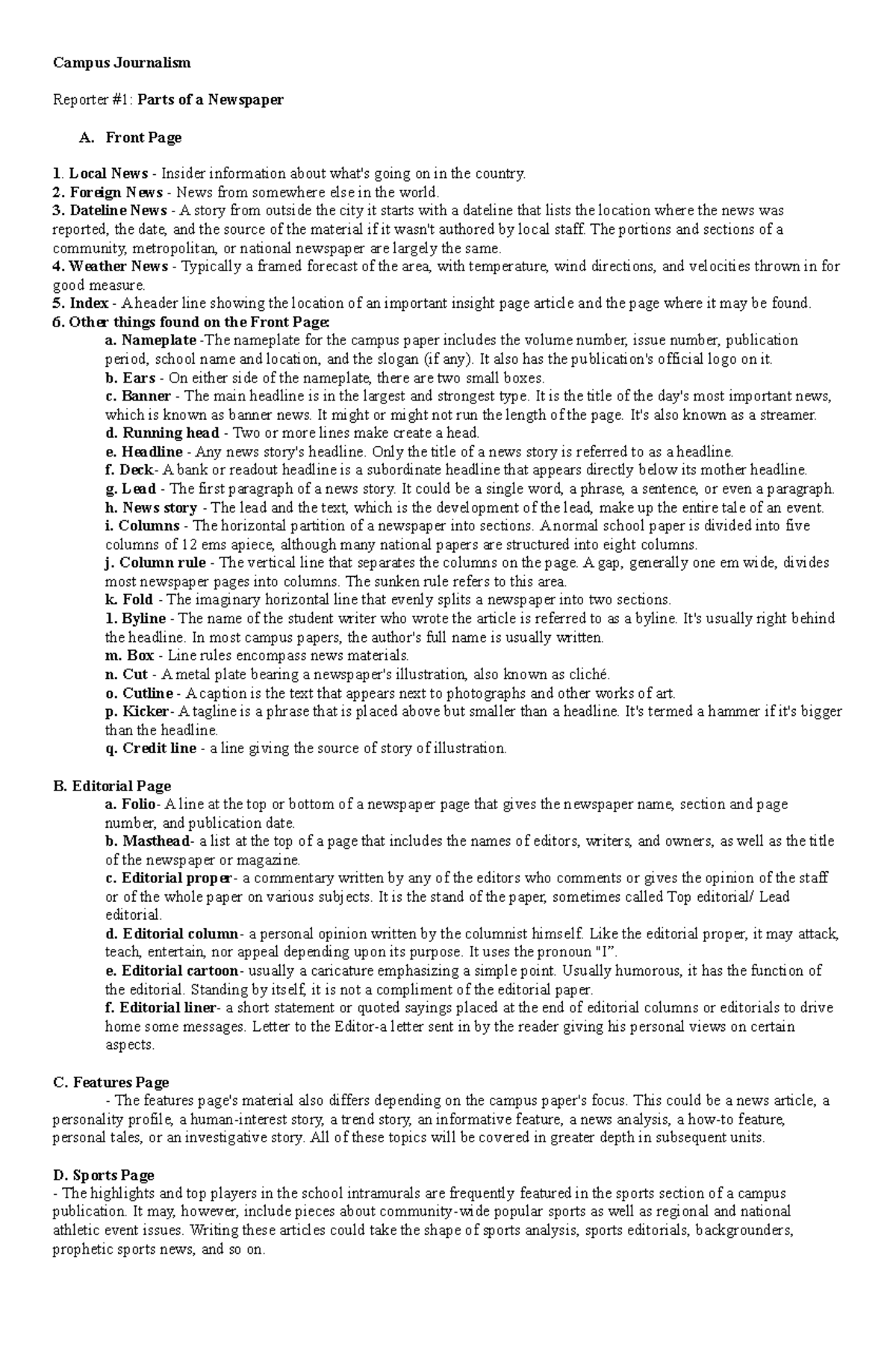 Campus-Journalism - Campus journalism - Campus Journalism Reporter #1 ...