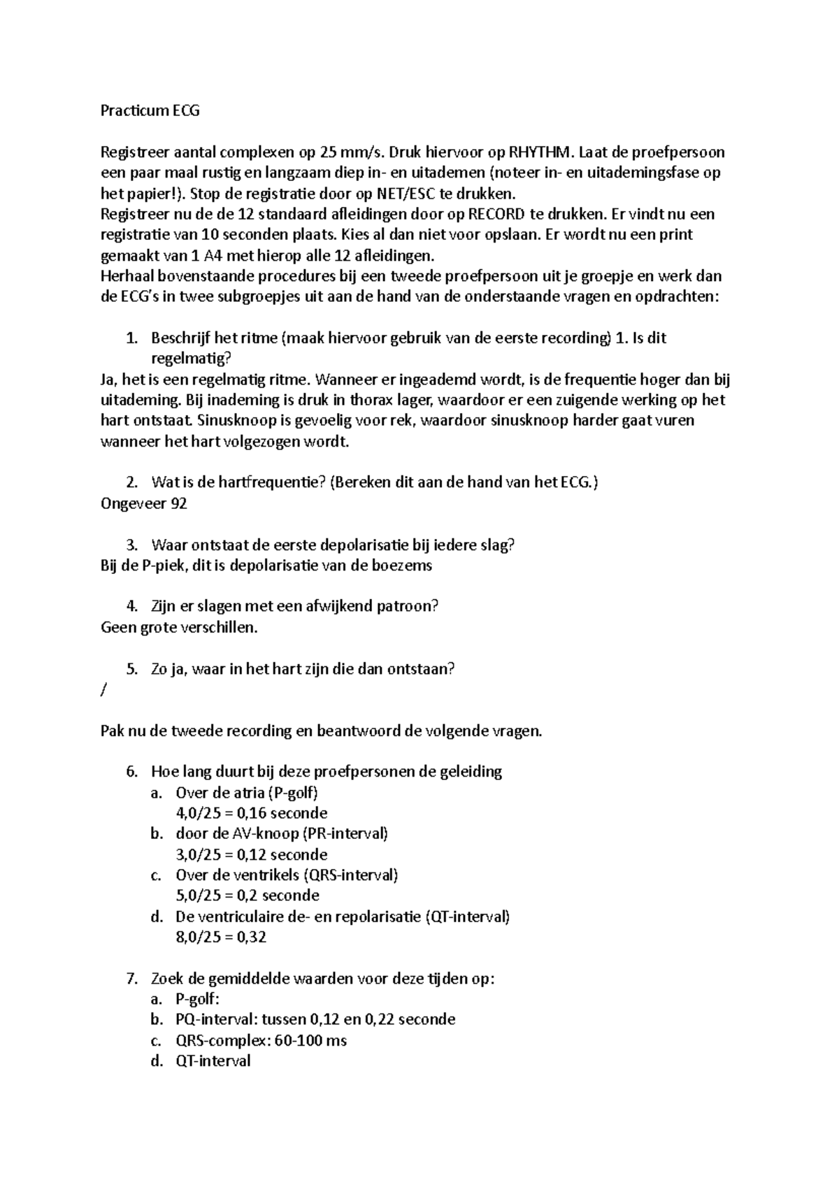 Practicum ECG: Analyse en Interpretatie van Hartregistraties - Studeersnel
