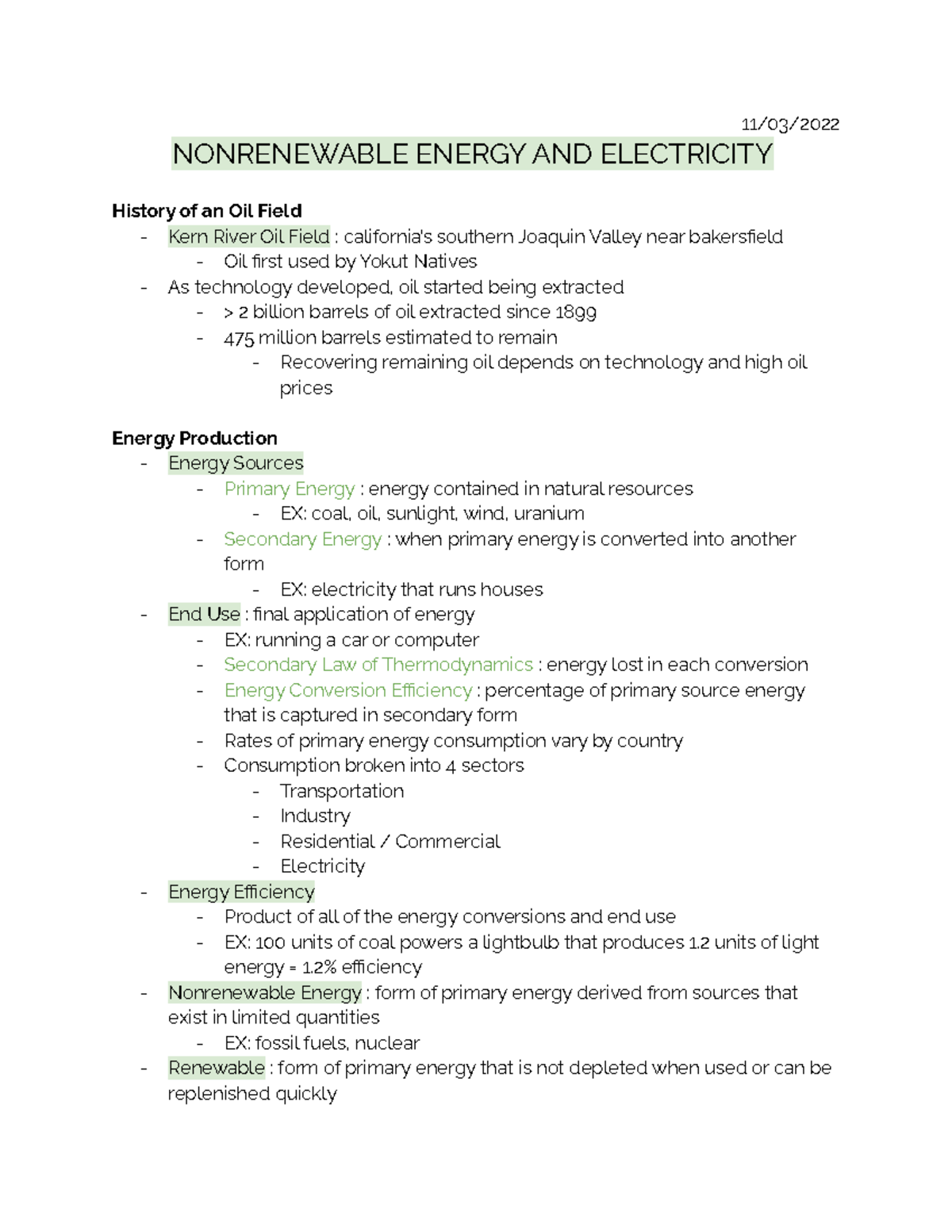 Chapter 14 Electricity - 11/03/ NONRENEWABLE ENERGY AND ELECTRICITY ...