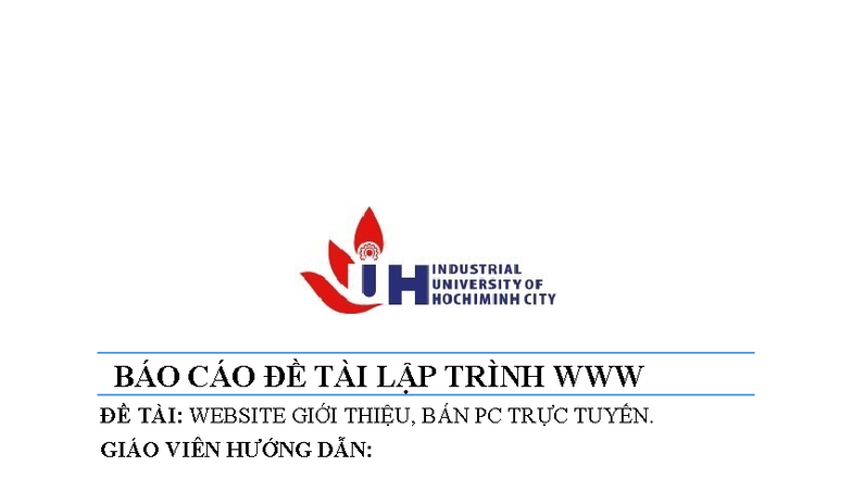 BÁO CÁO ĐỀ TÀI LẬP TRÌNH: WEBSITE BÁN PC TRỰC TUYẾN - Studocu