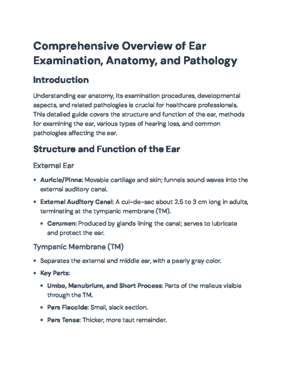 Comprehensive Guide to Ear Anatomy, Examination, and Pathologies ...