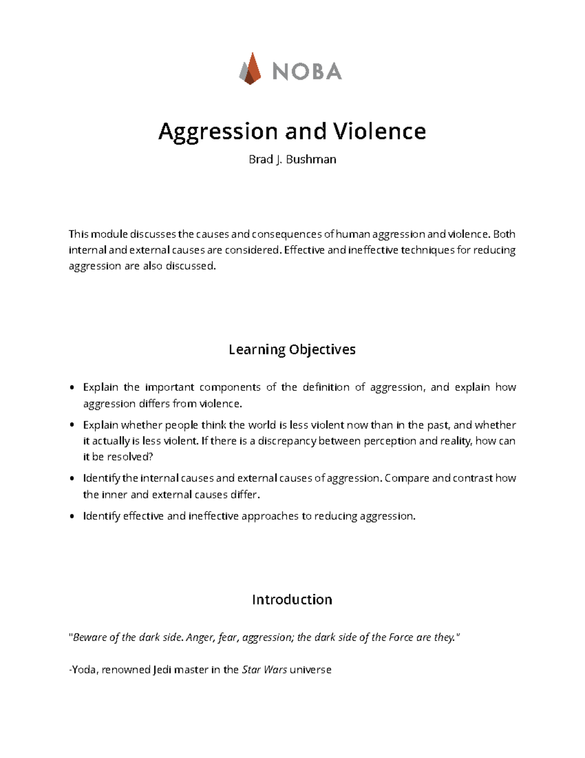 Aggression and violence: Causes, consequences, and reduction techniques ...