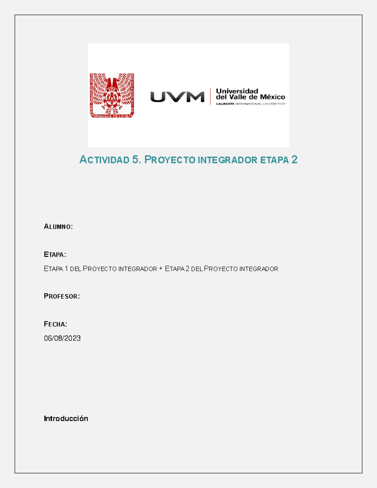 Análisis de Datos - ACTIVIDAD 5: Proyecto Integrador ETAPA 2 - Studocu