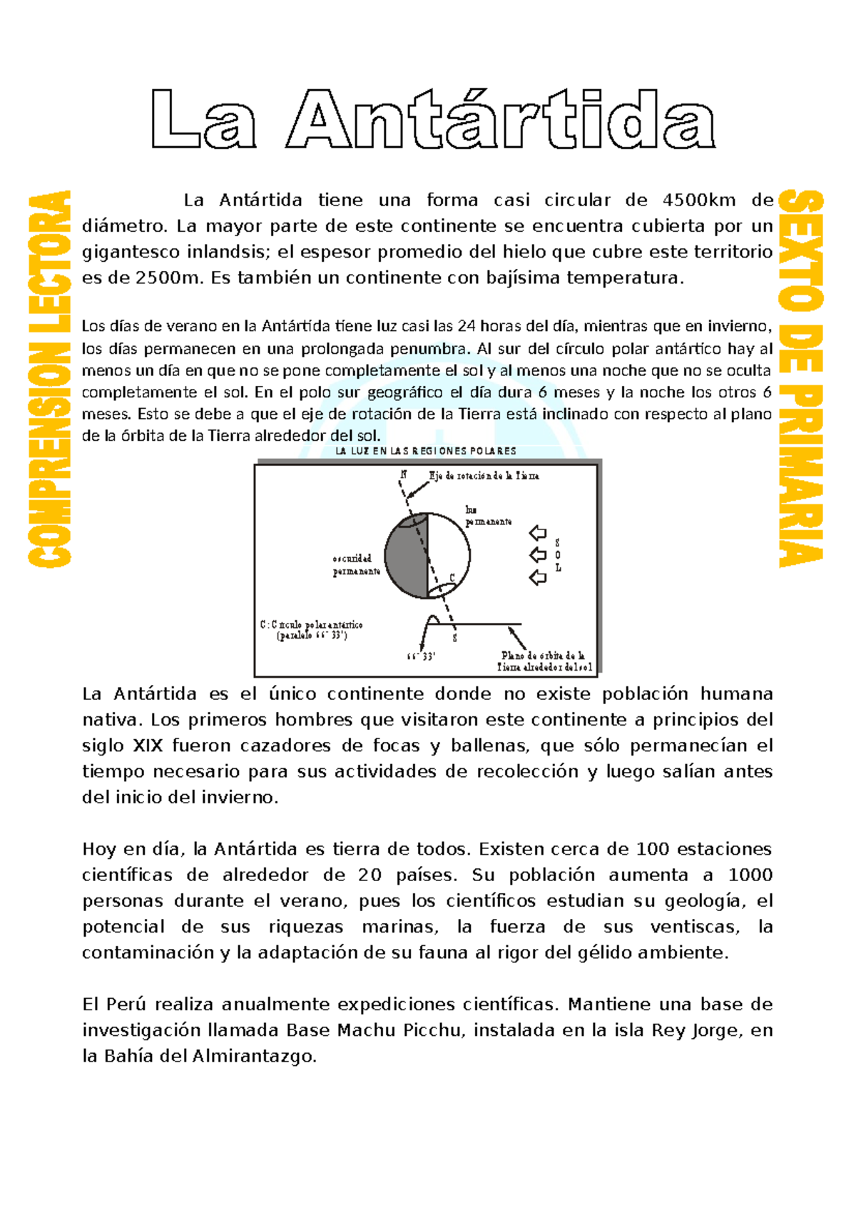 La Antártida para Sexto de Primaria - La Antártida tiene una forma casi ...