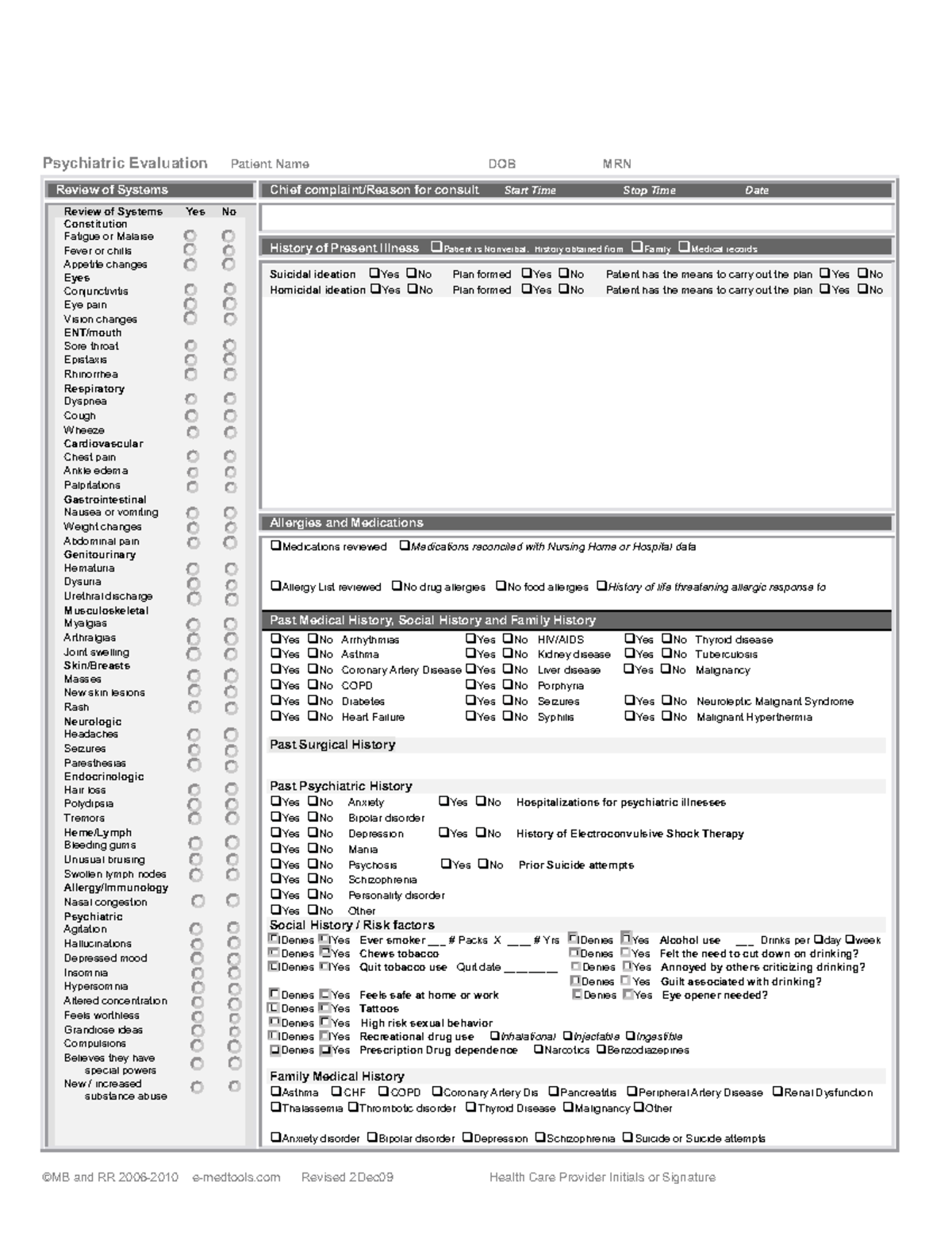 Psychiatric Evaluation: Comprehensive Patient Review and Findings - Studocu