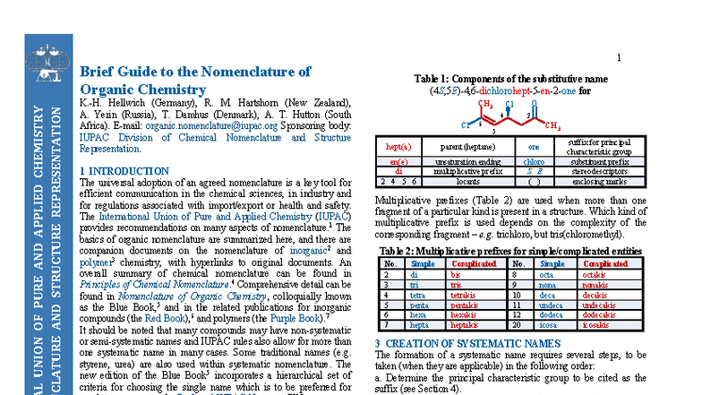 Nomenclature of Organic Chemistry: IUPAC Blue Book Essentials 2020 ...