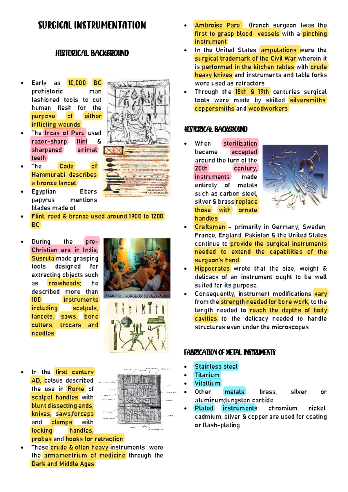 OR-Lecture-1 - Surgical Instrumentation Review Guide - Studocu