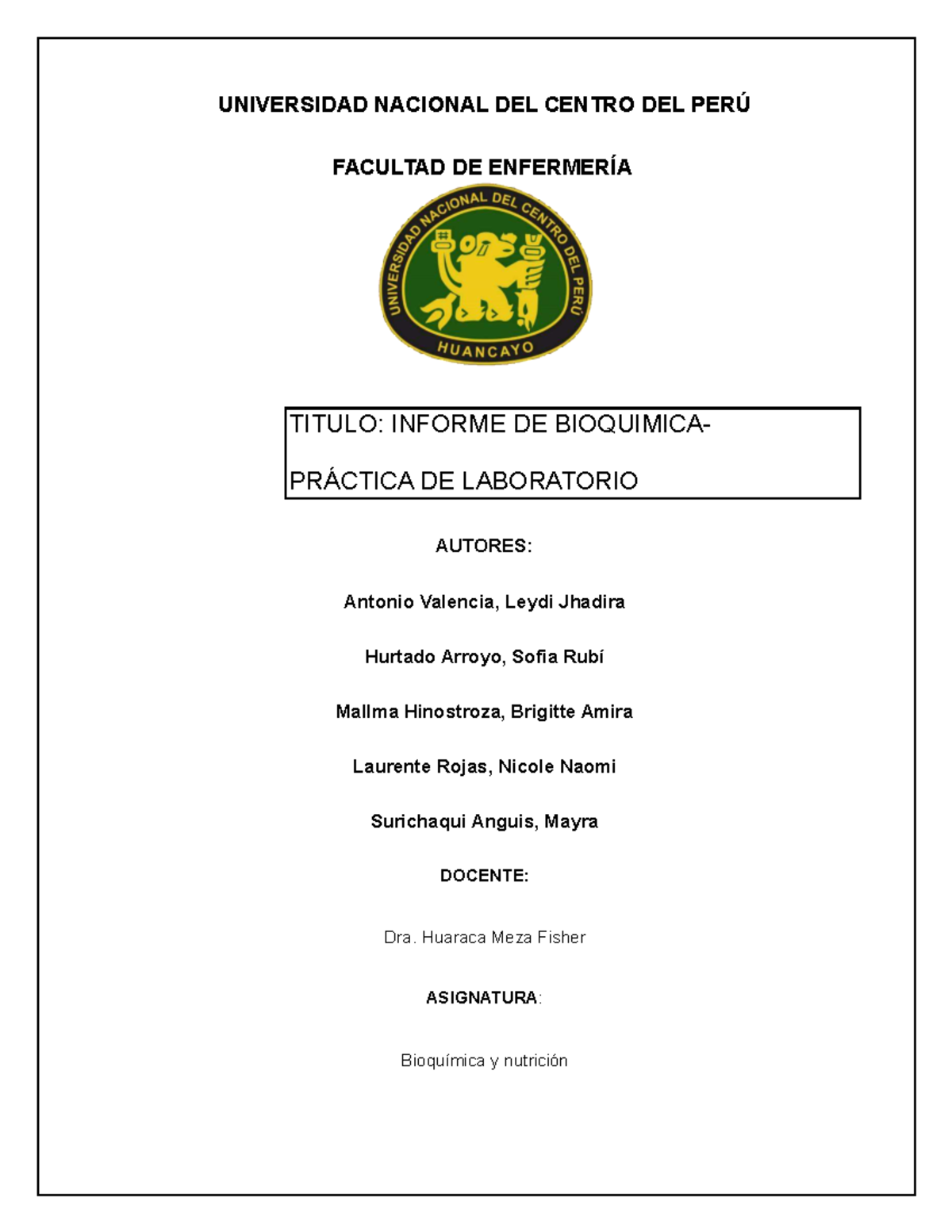 Informe de Laboratorio: Azúcares Reductores en Bioquímica y Nutrición ...