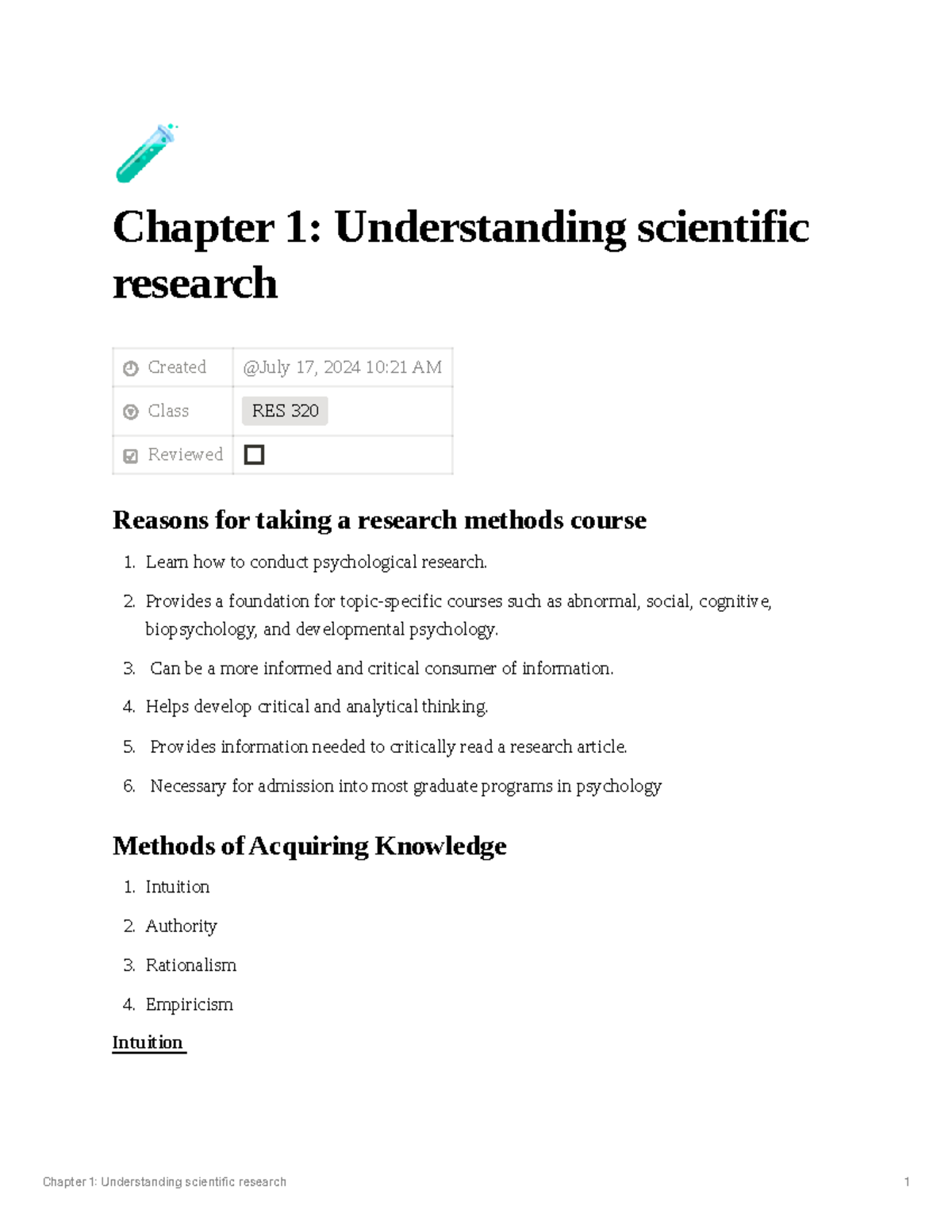 RES Unit 1 - res unit 1 - 🧪 Chapter 1: Understanding scientific ...
