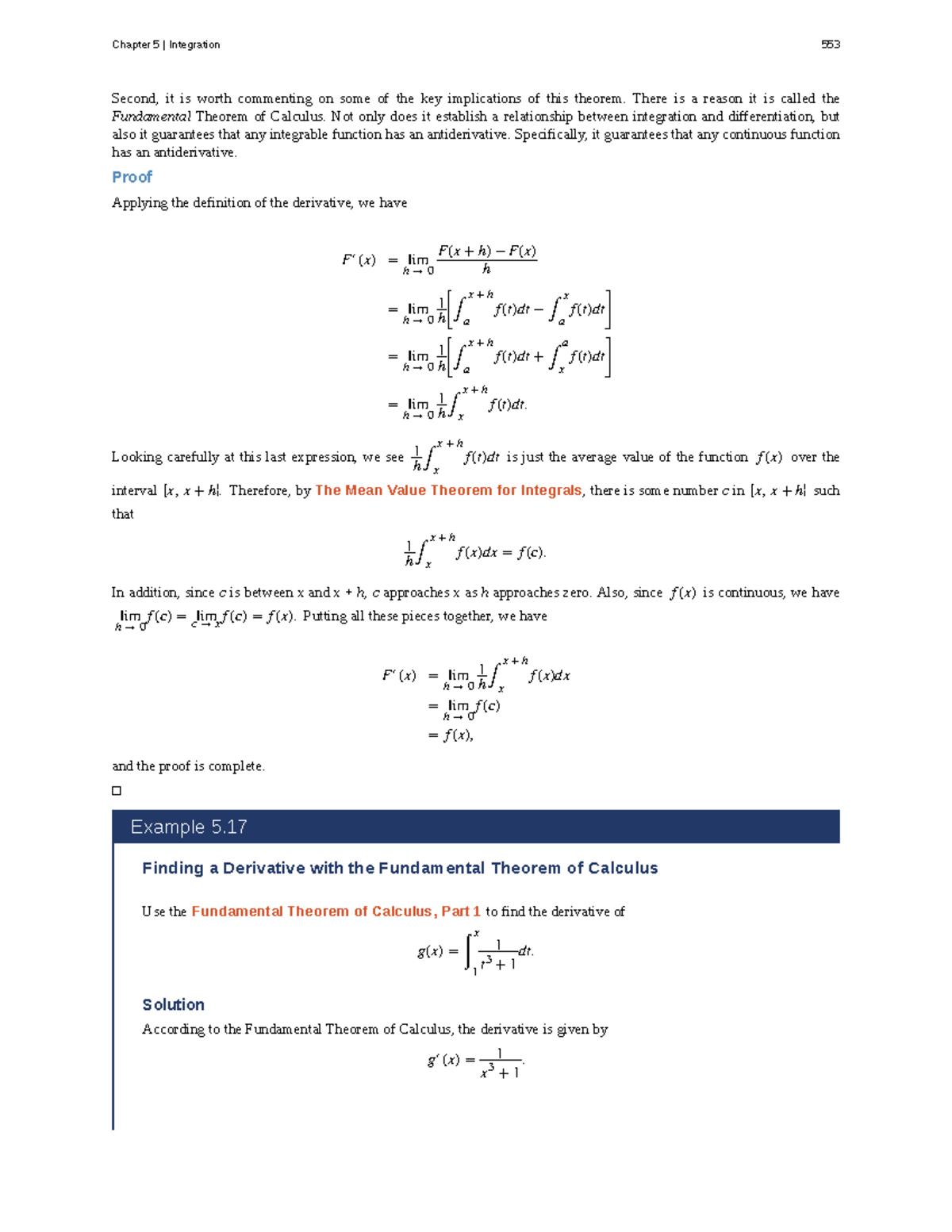 Chapter 5: Integration and the Fundamental Theorem of Calculus 553 ...