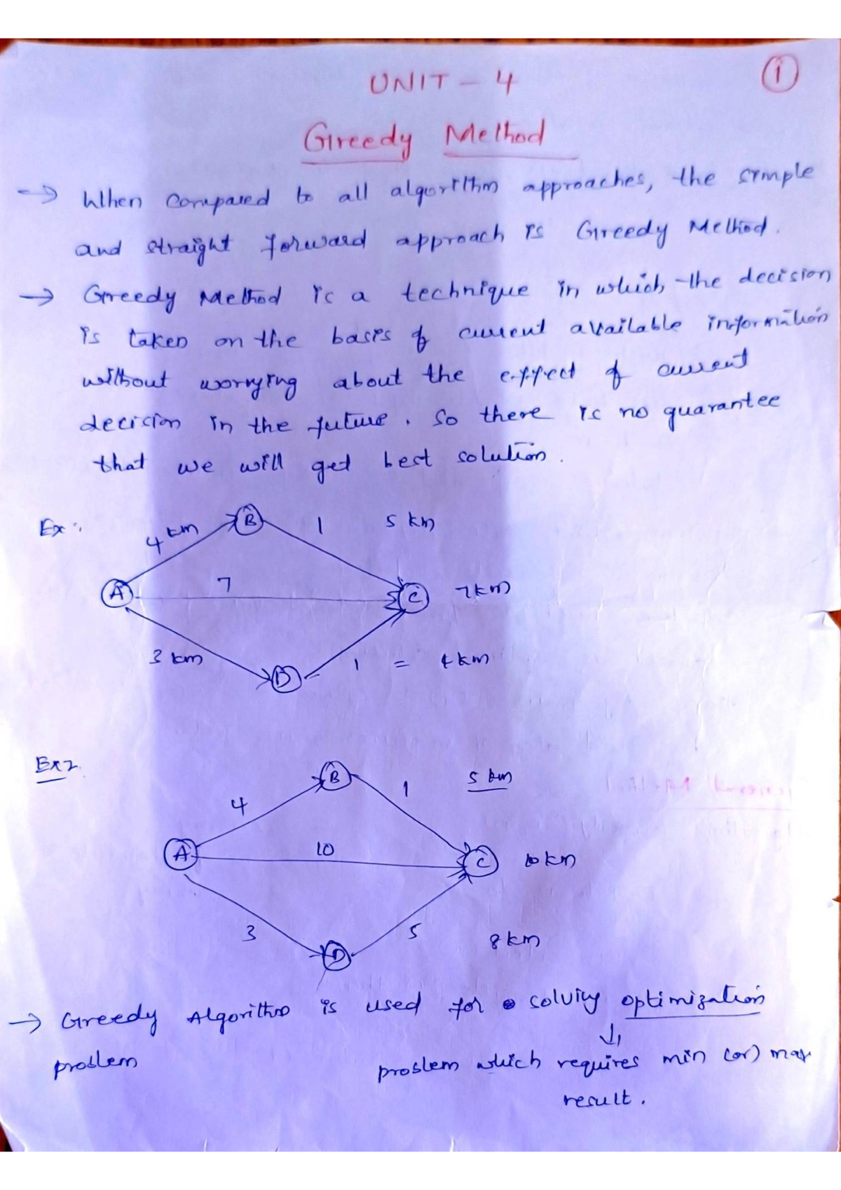 ADA R22 UNIT 4 - Greedy Method Lecture Notes - Studocu