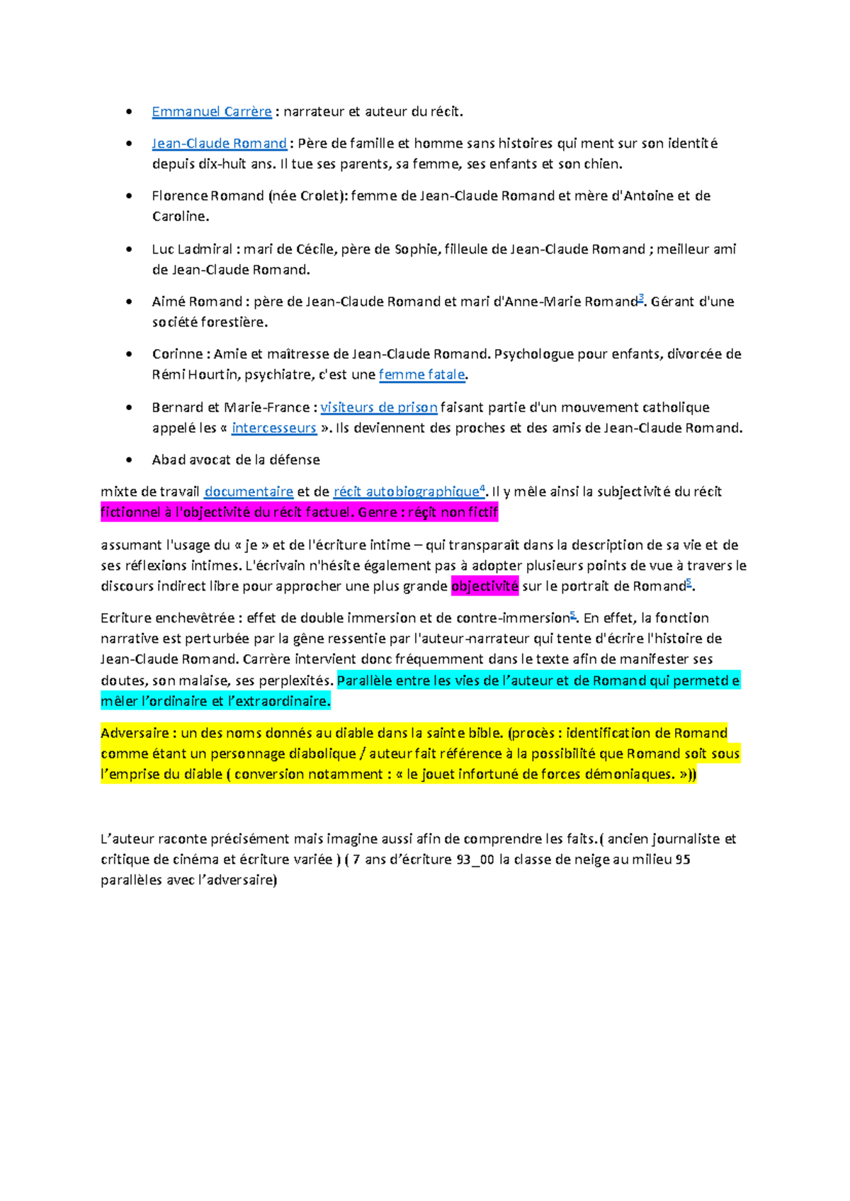 Étude sur L'adversaire de Carrère : Analyse du récit et des personnages ...