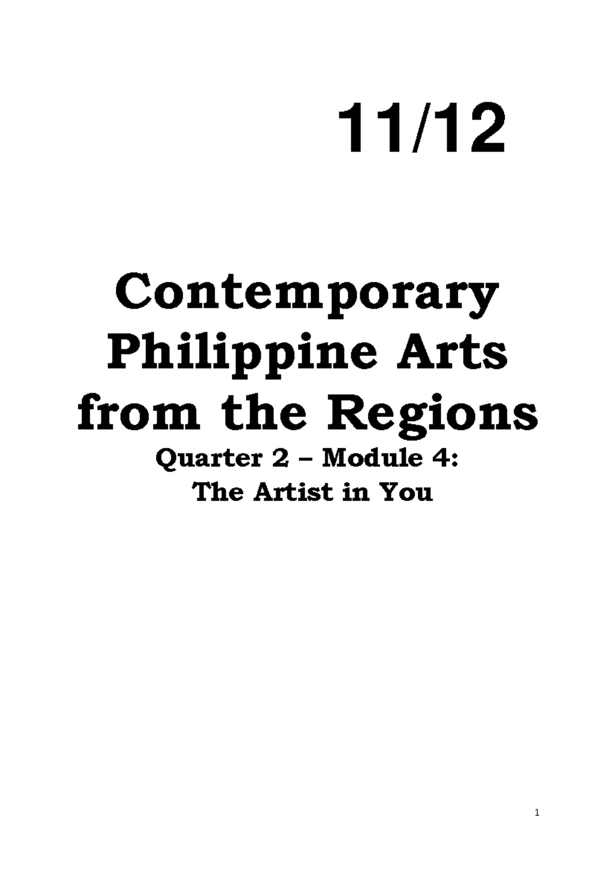 4 Q2 Conarts - Contemporary Arts Module 4 for Second Quarter - 11 ...