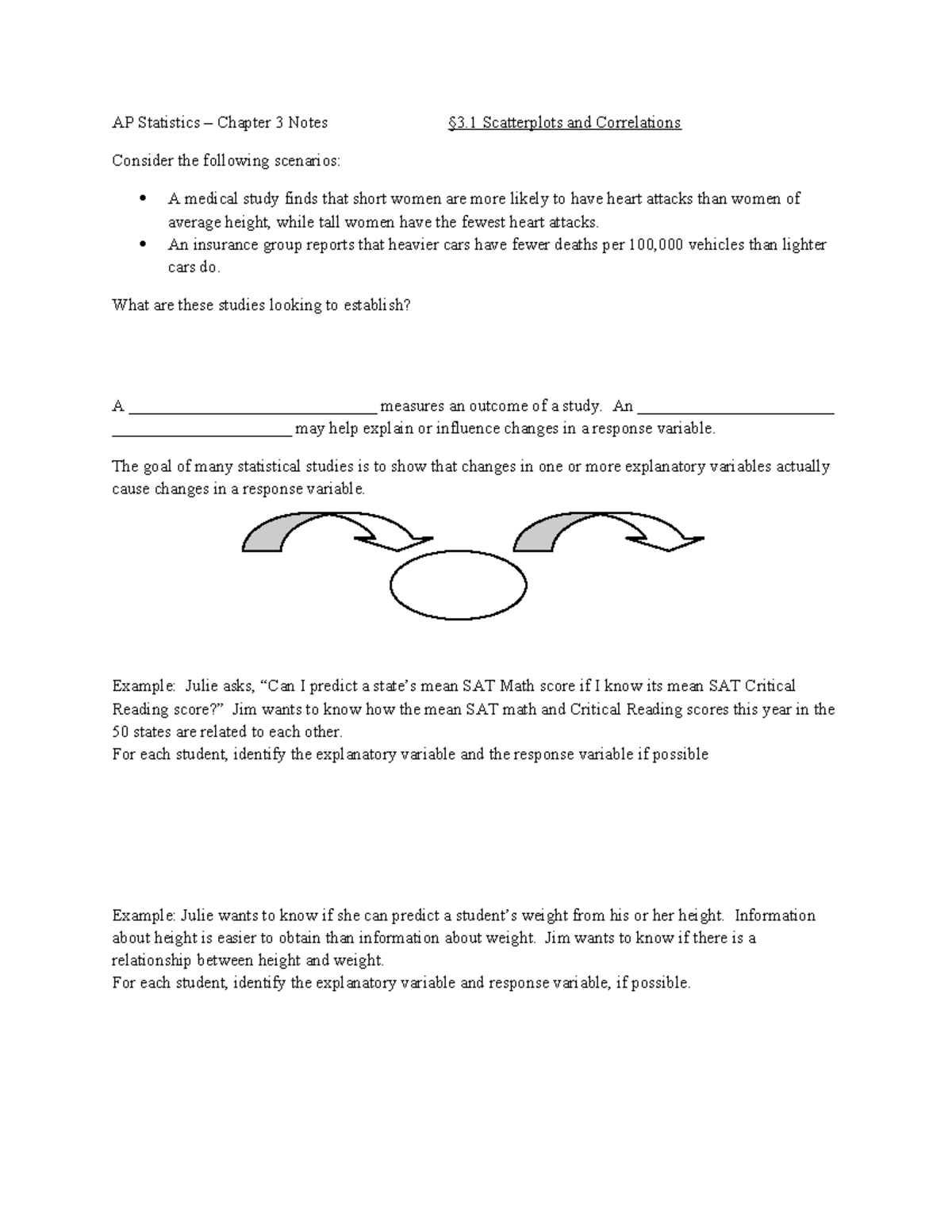 AP Statistics Ch. 3 Notes: Scatterplots & Correlations Analysis - Studocu