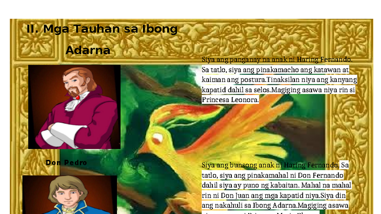 2Mga Tauhan sa Ibong Adarna: Sikat na Tauhan at Kanilang Mga Papel ...
