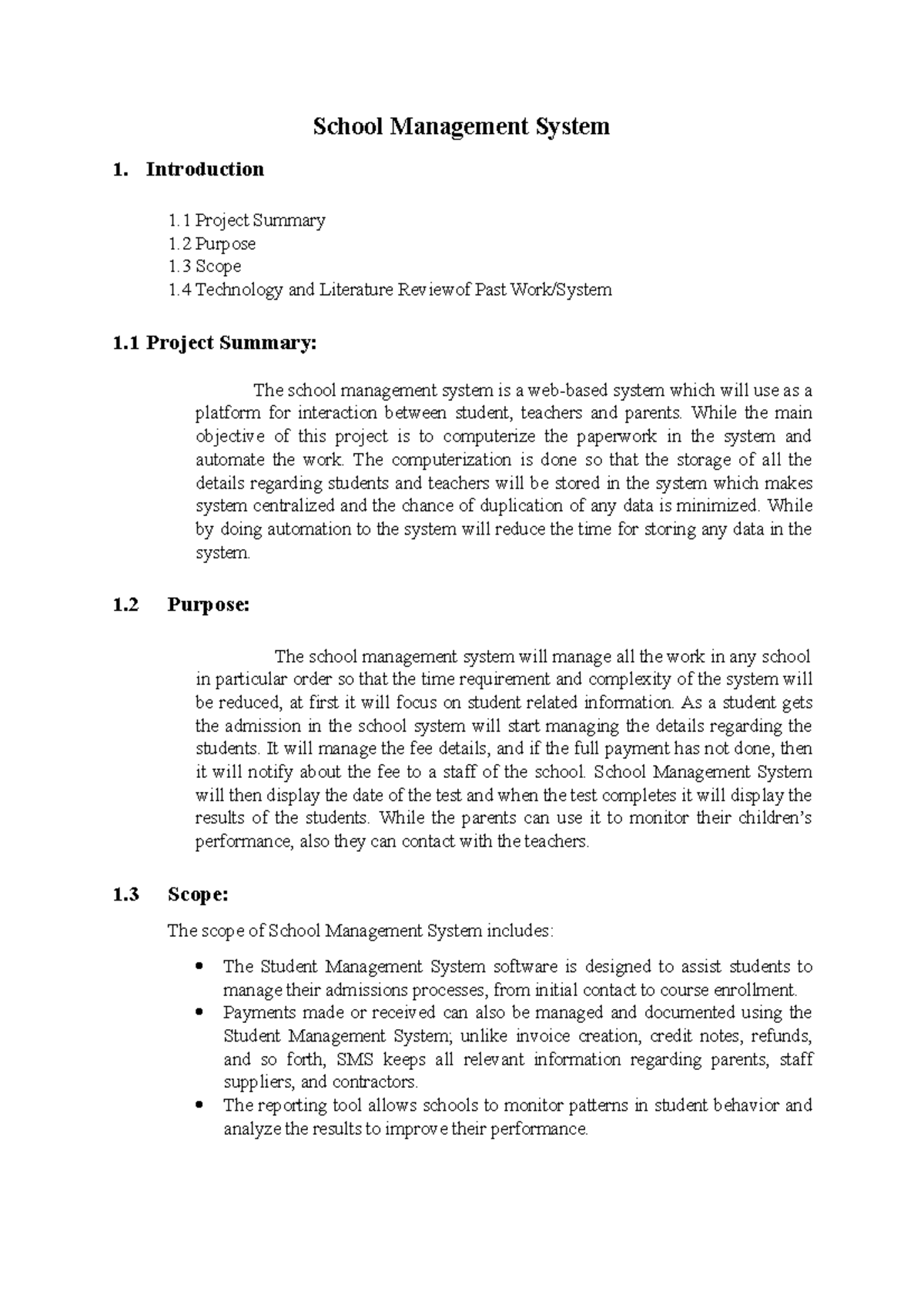 School management system - School Management System 1. Introduction 1 ...