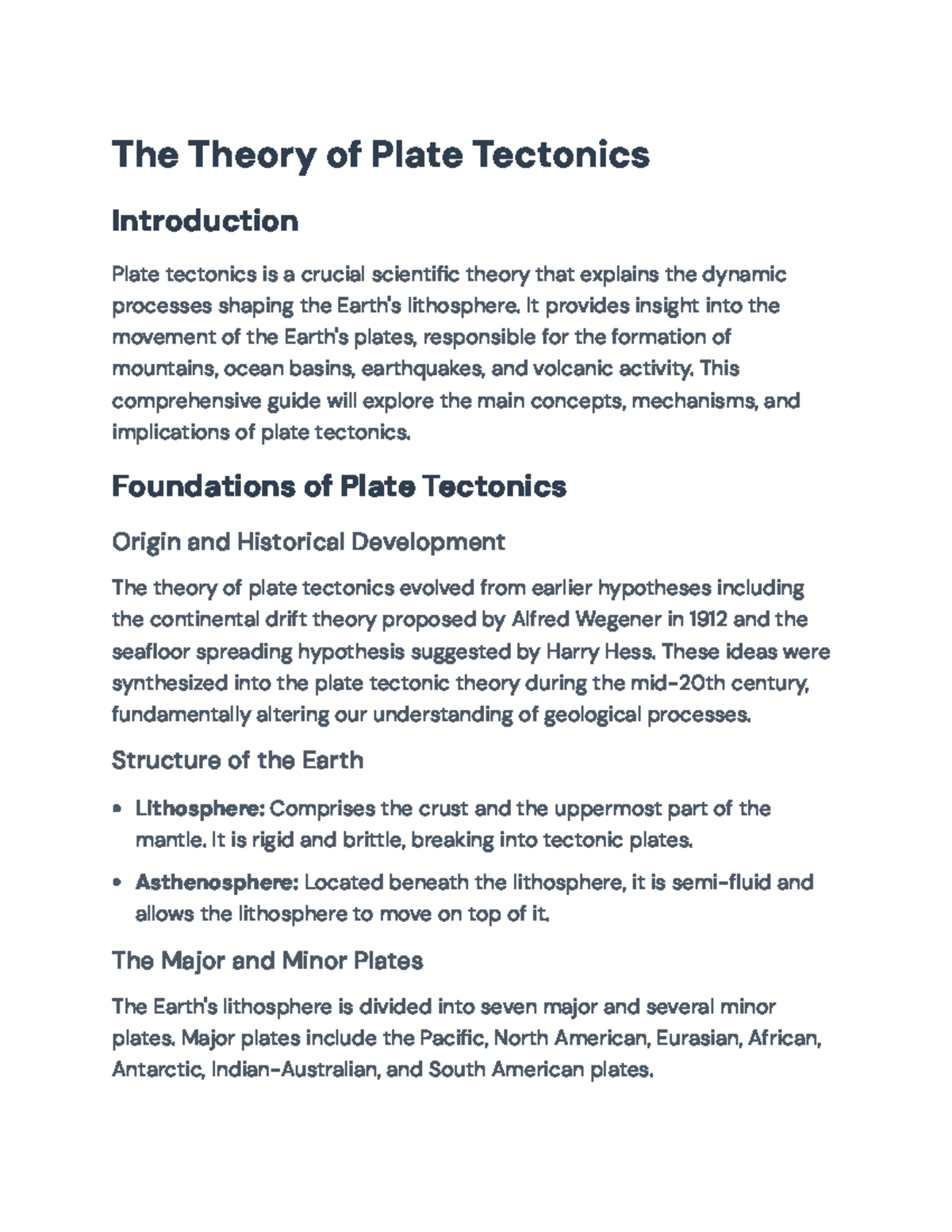 Plate Tectonics: Comprehensive Overview of Theories & Implications ...