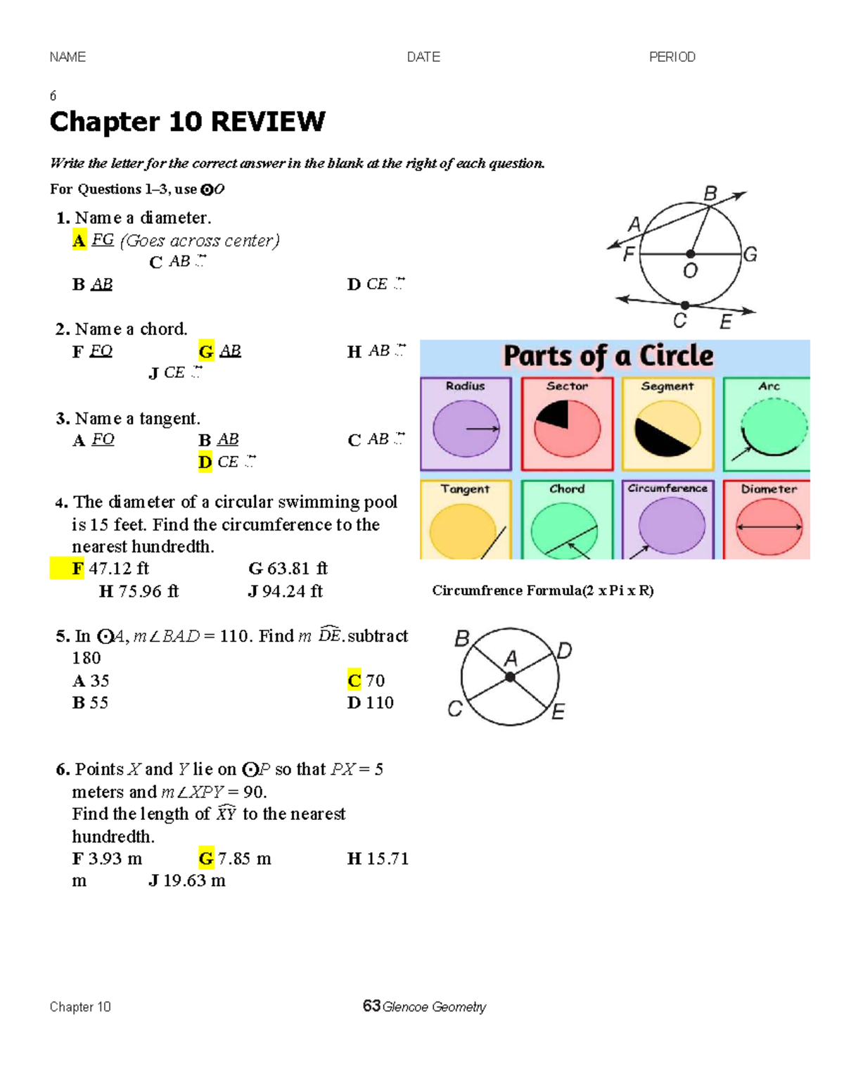 Chapter 10 Geometry Review - Test Prep Notes - Studocu