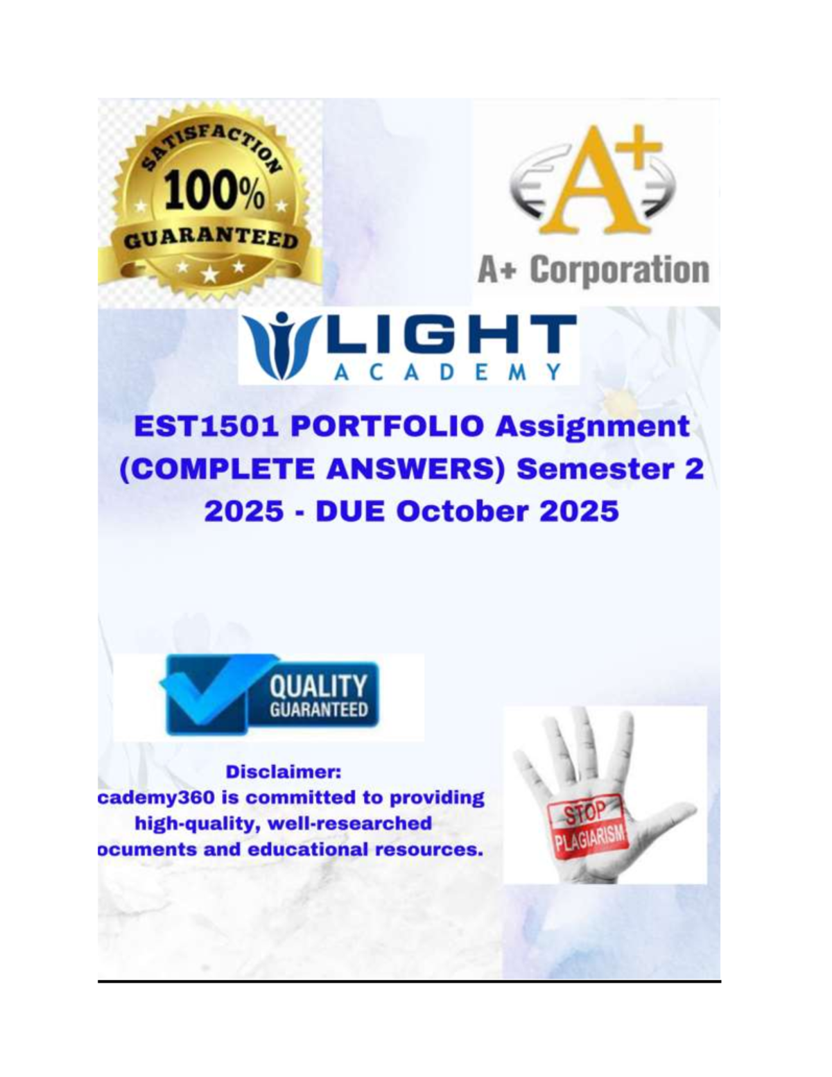 EST1501 Portfolio Assignment: Comprehensive Solutions & Insights - Studocu