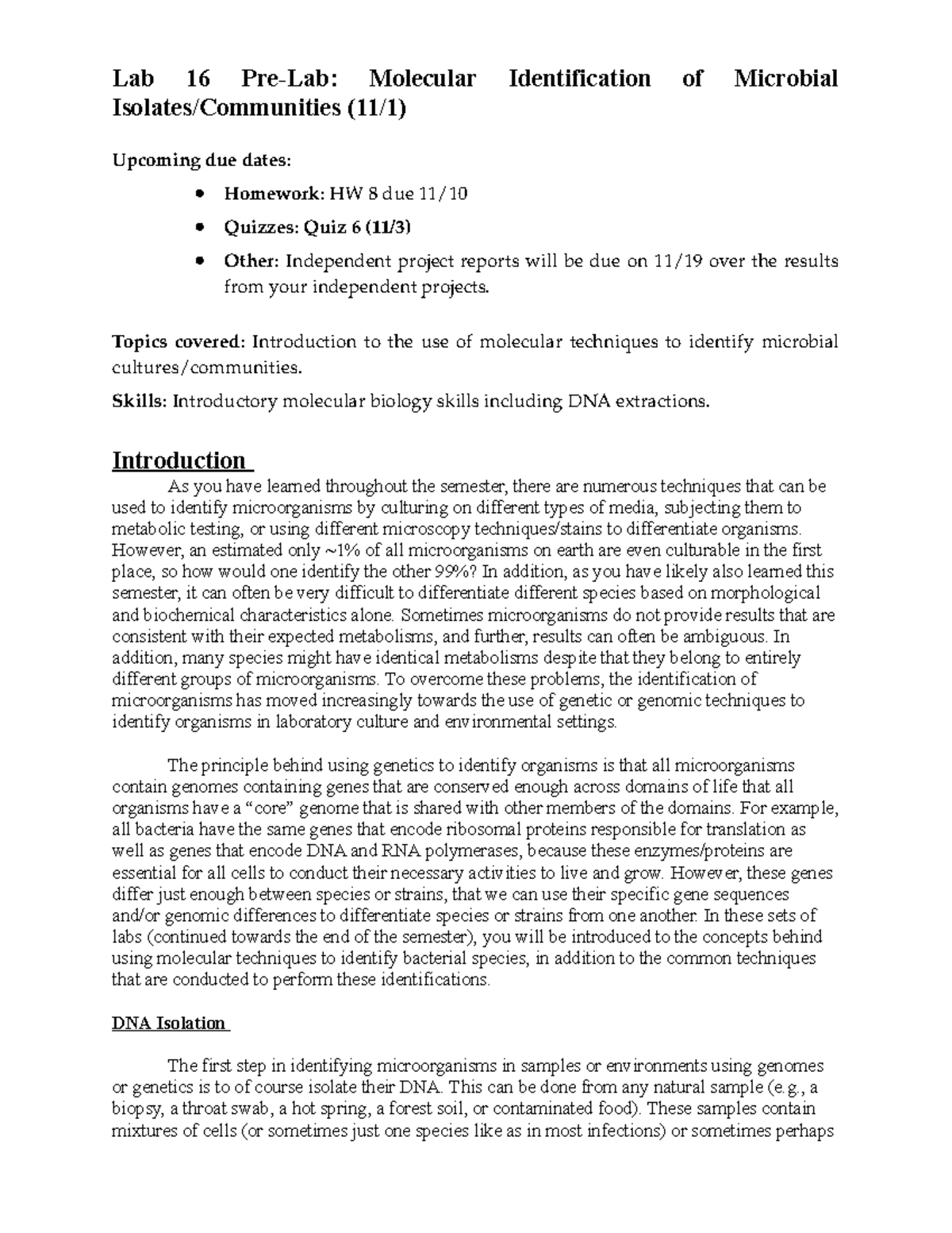 Lab 16: Molecular Identification of Microbial Communities - Studocu