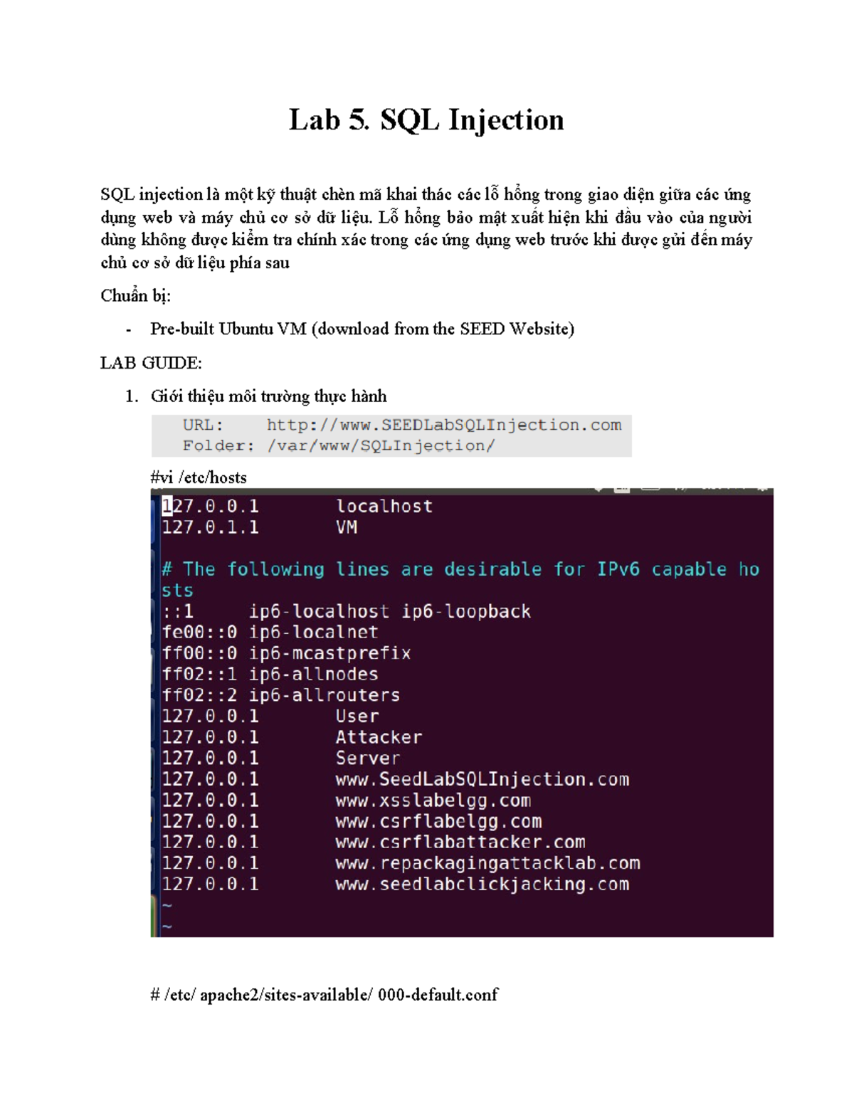 Lab 5: SQL Injection Techniques and Exploitation Methods in Web Apps ...