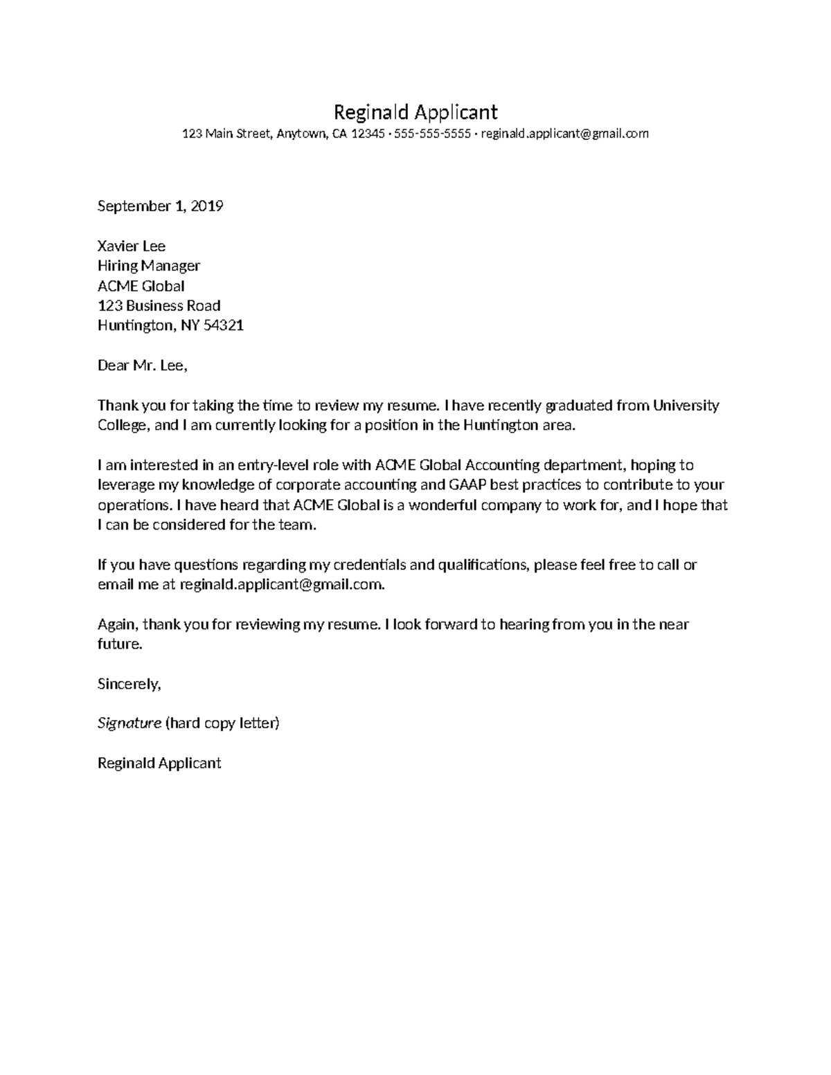 The Balance Letter 2059707 2021 - Reginald Applicant 123 Main Street ...